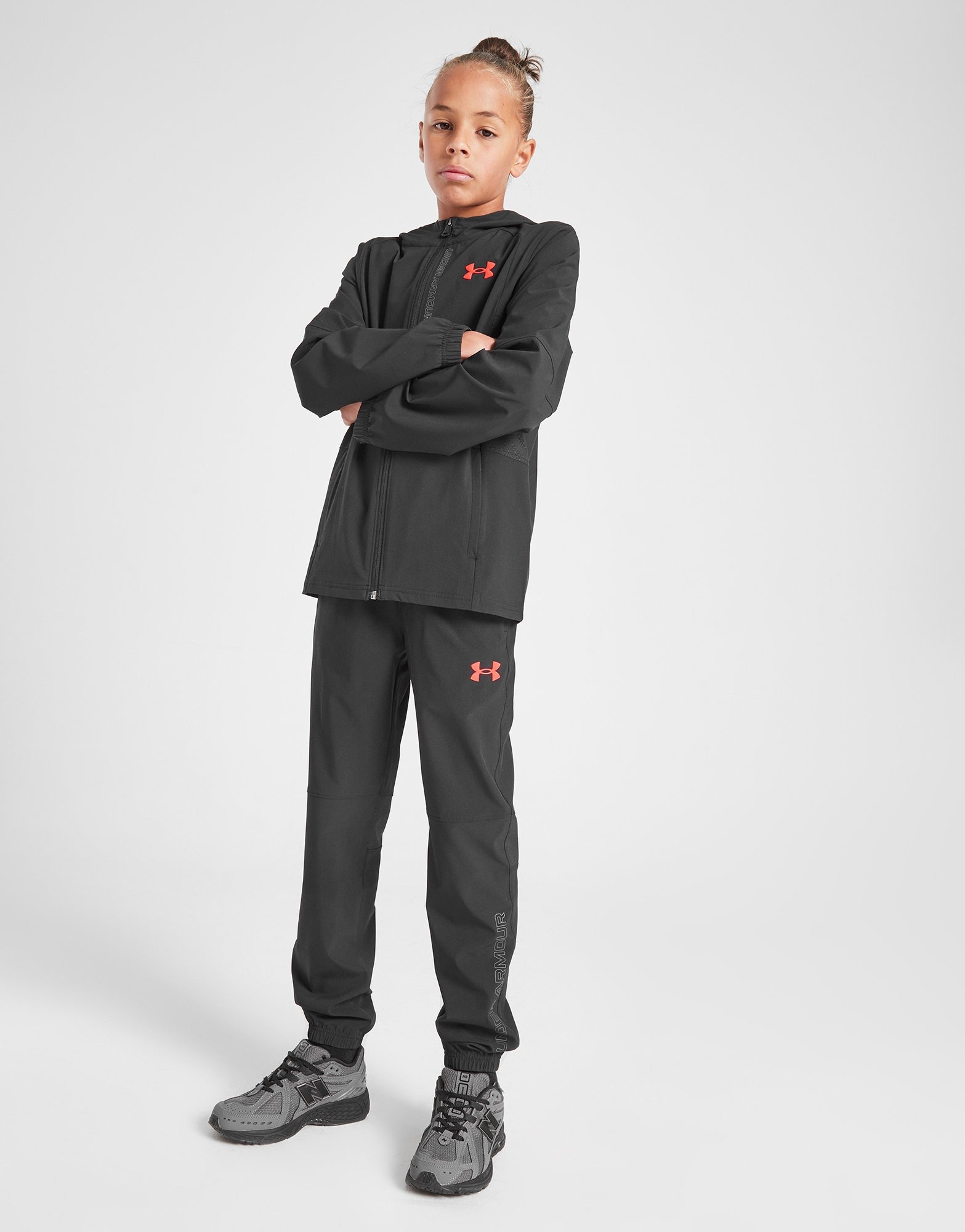 Black Under Armour Woven Track Pants Junior - JD Sports Australia