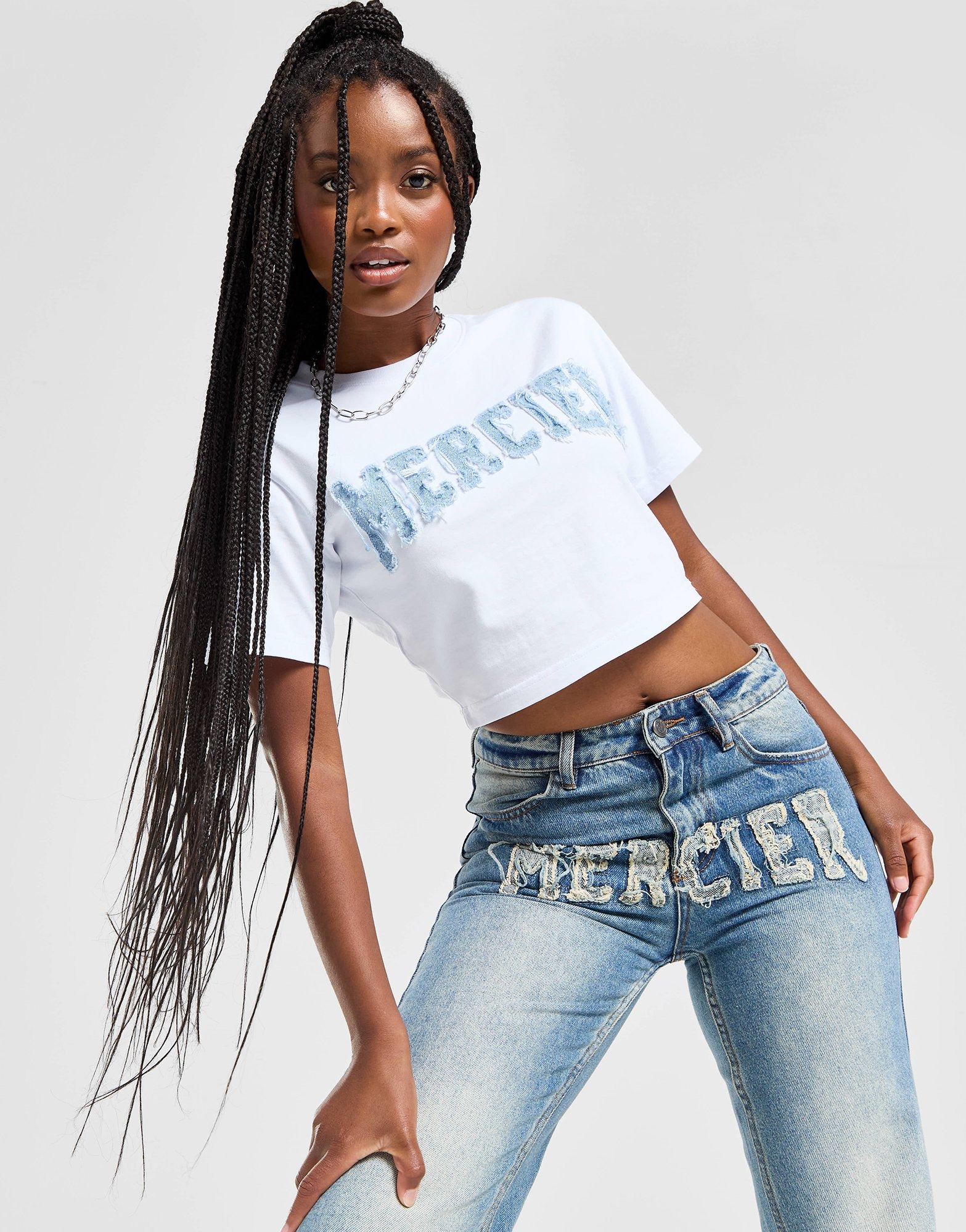 White MERCIER Denim Baby T-Shirt - JD Sports
