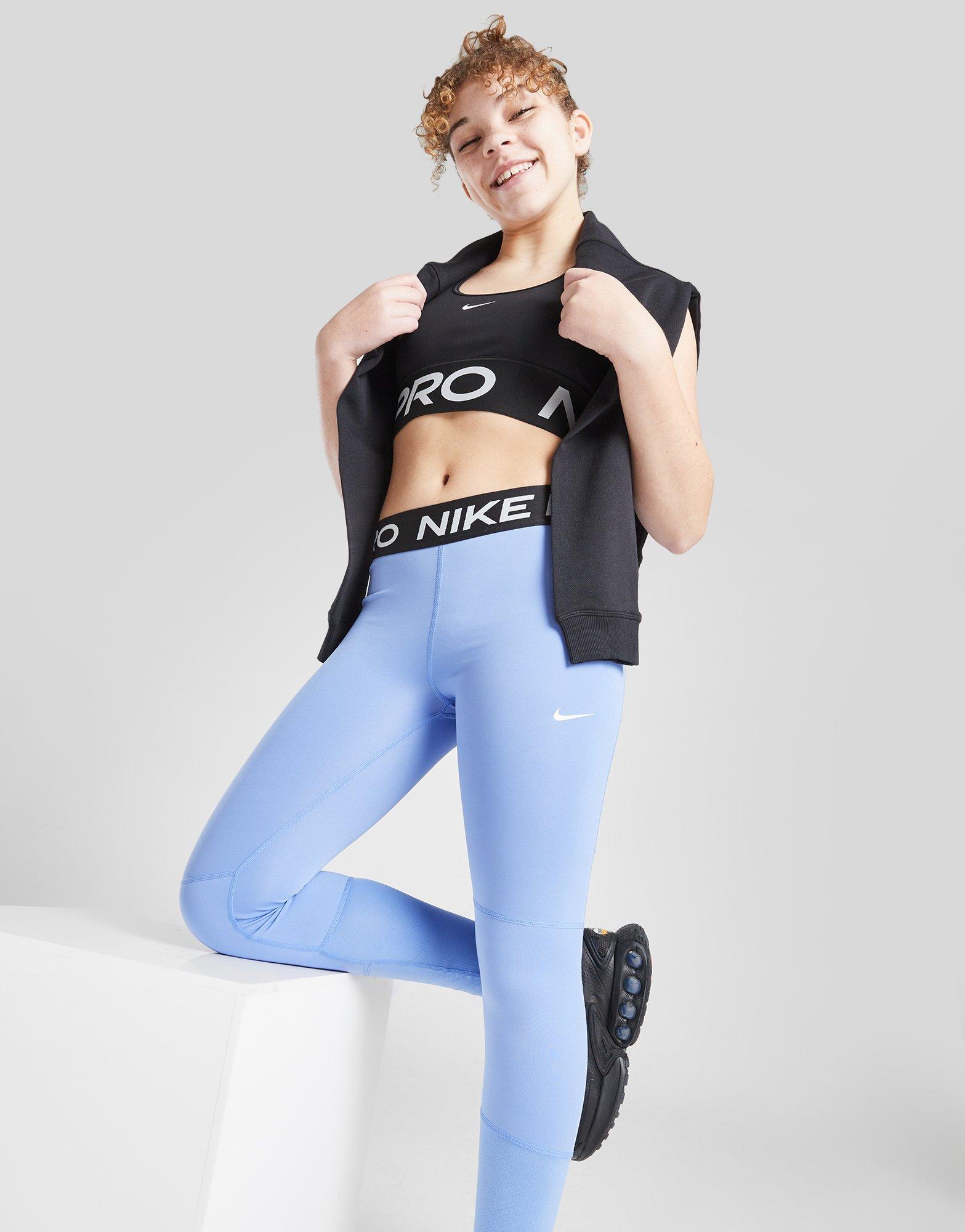 Nike Fitness Models Women Nike Girl's Indy Icon Clash Dri Fit Blue