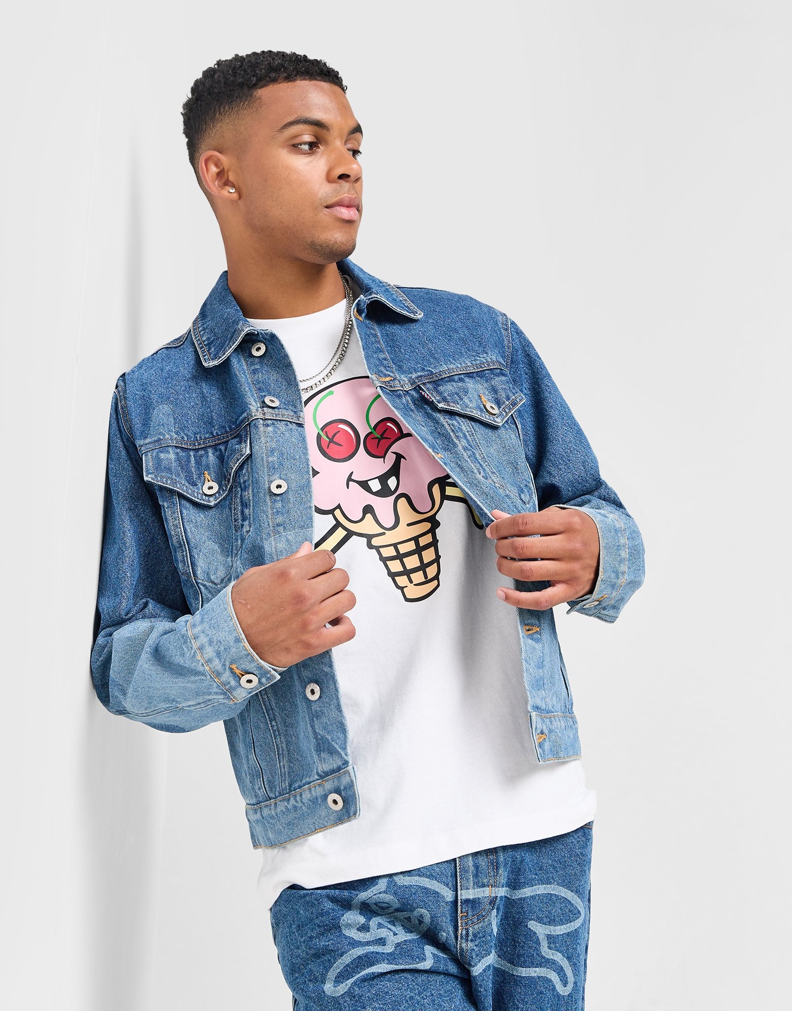 Blue ICECREAM Drip Denim Jacket - JD Sports Ireland