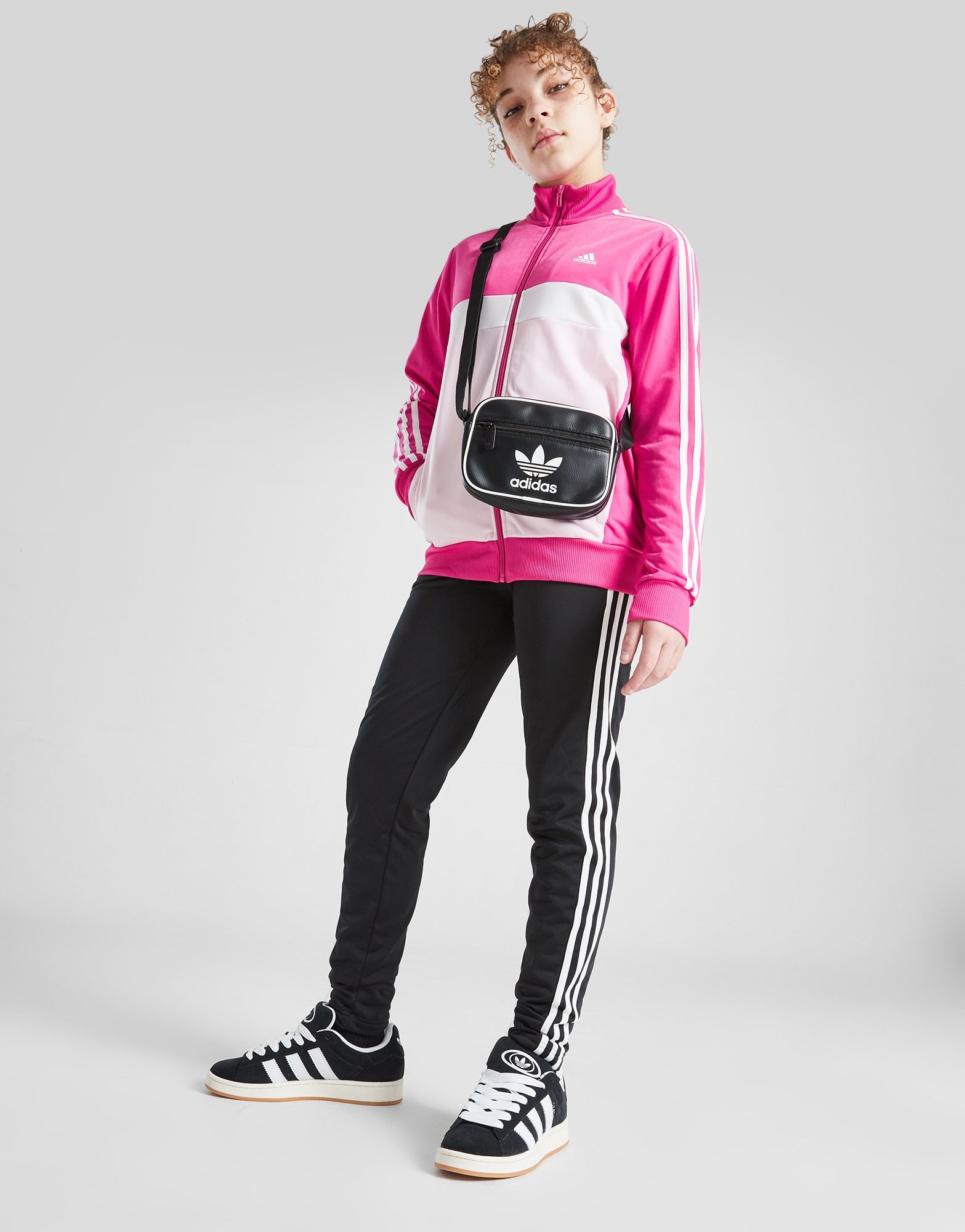 Pink adidas Girls' Tiberio Colour Block Tracksuit Junior - JD Sports Global