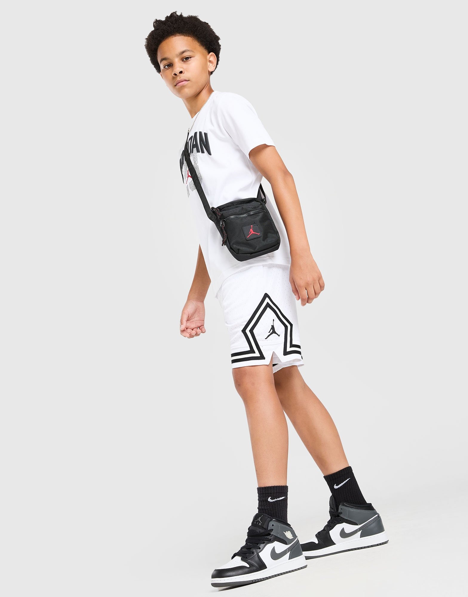 White Jordan Diamond Shorts Junior | JD Sports UK