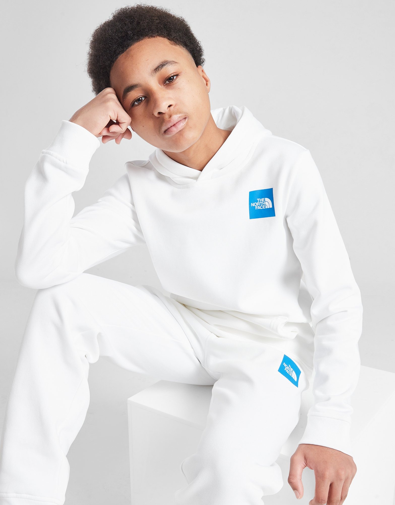 White The North Face Box Fleece Hoodie Junior | JD Sports UK