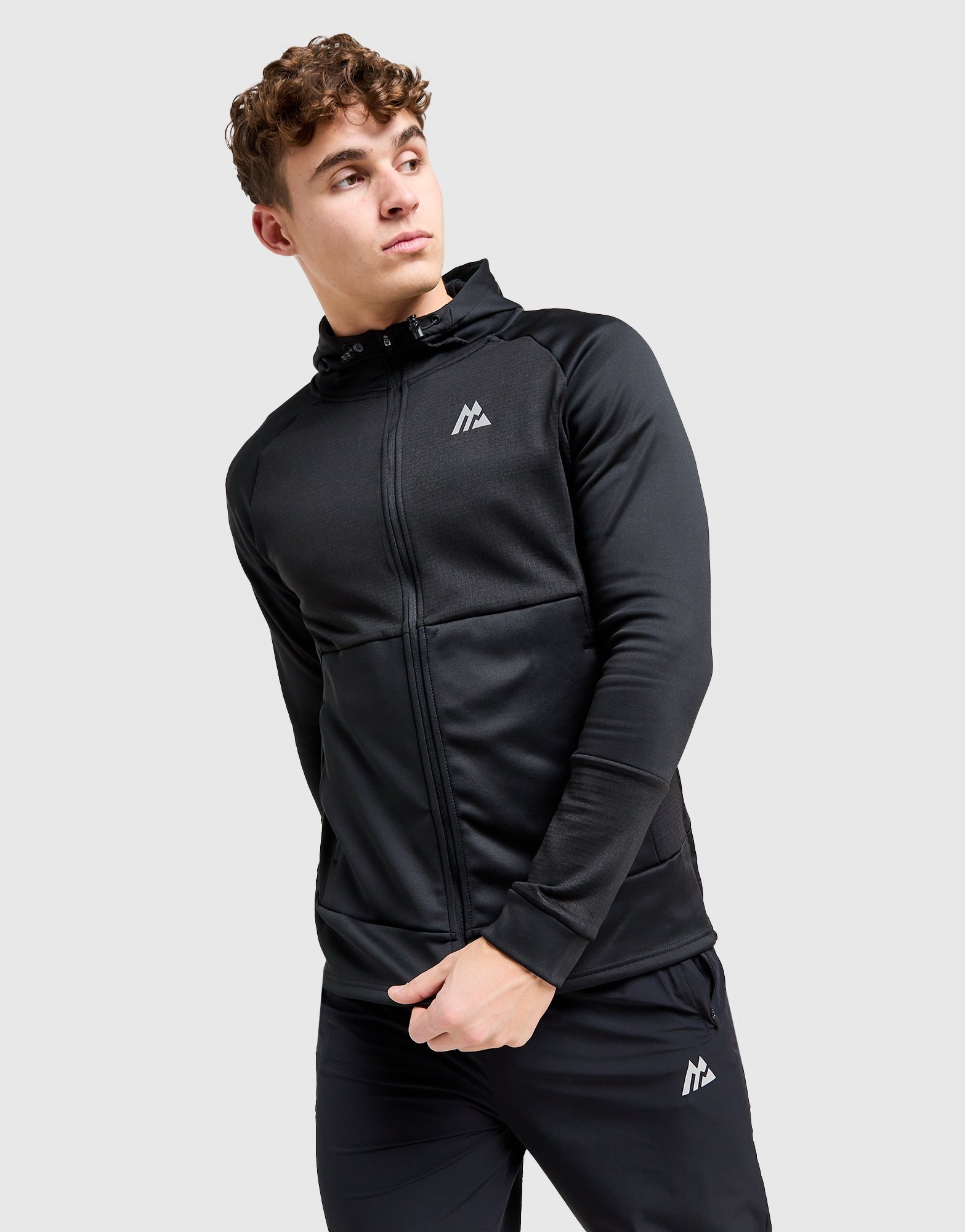 Black MONTIREX Flex Gridded Full Zip Hoodie - JD Sports Australia