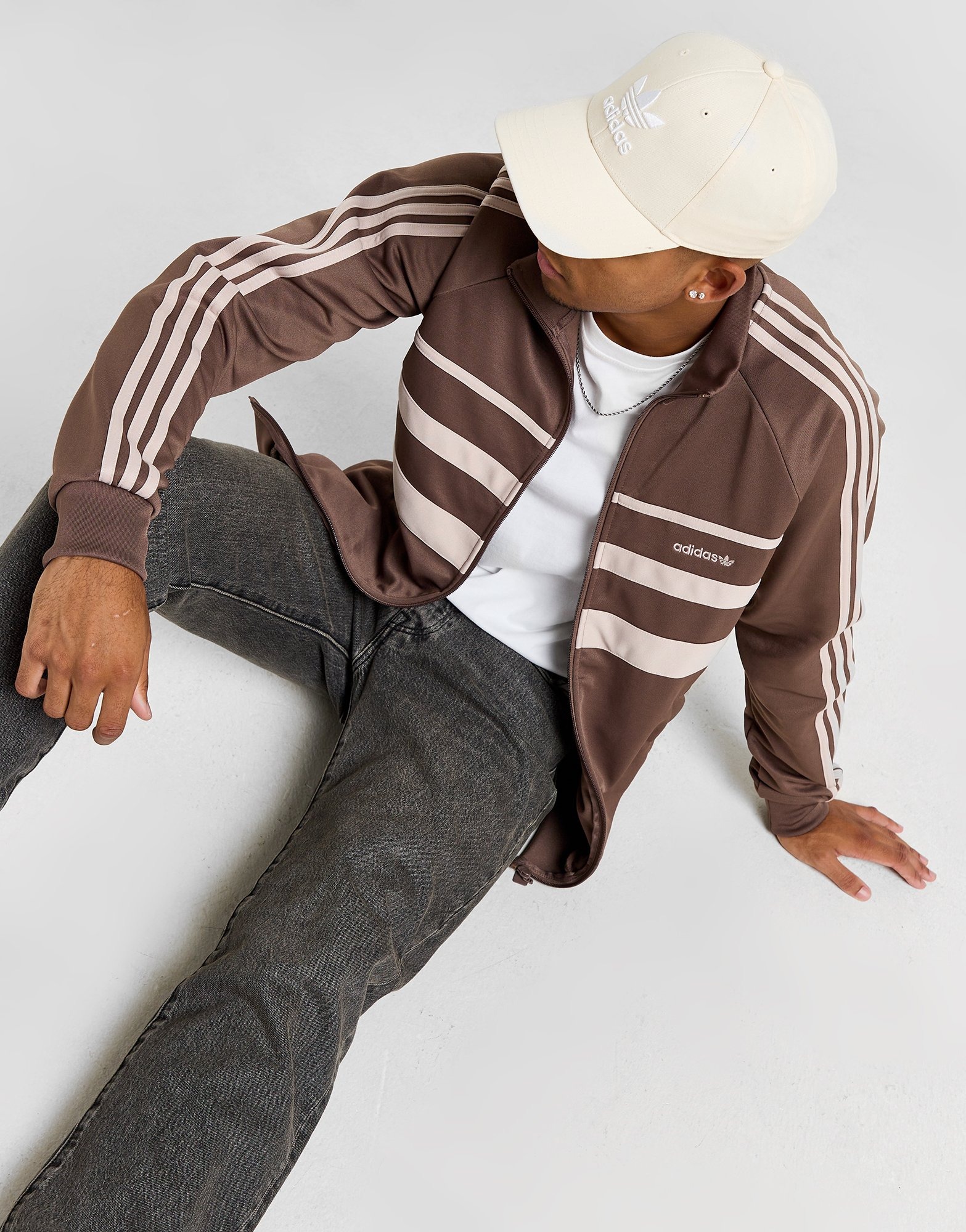 Brown adidas Originals First Track Top - JD Sports