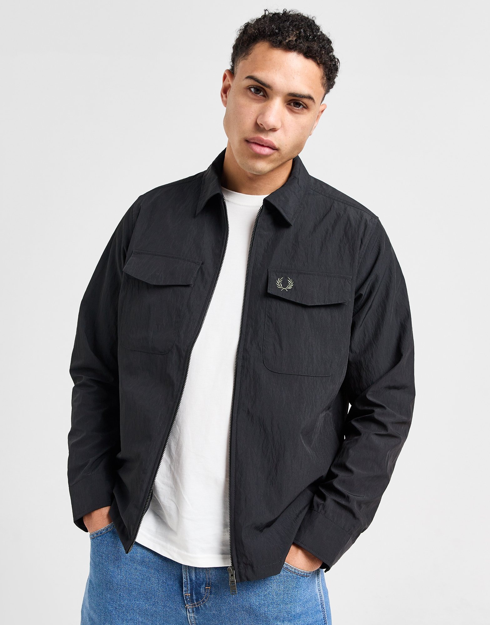Black Fred Perry Overshirt - JD Sports Global