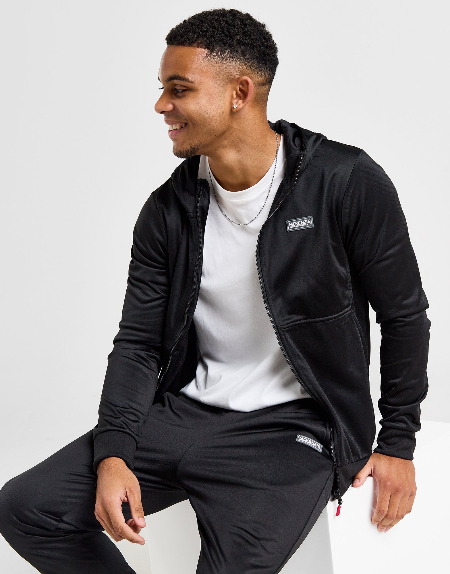 Black McKenzie Dalston Poly Full Zip Hoodie | JD Sports UK