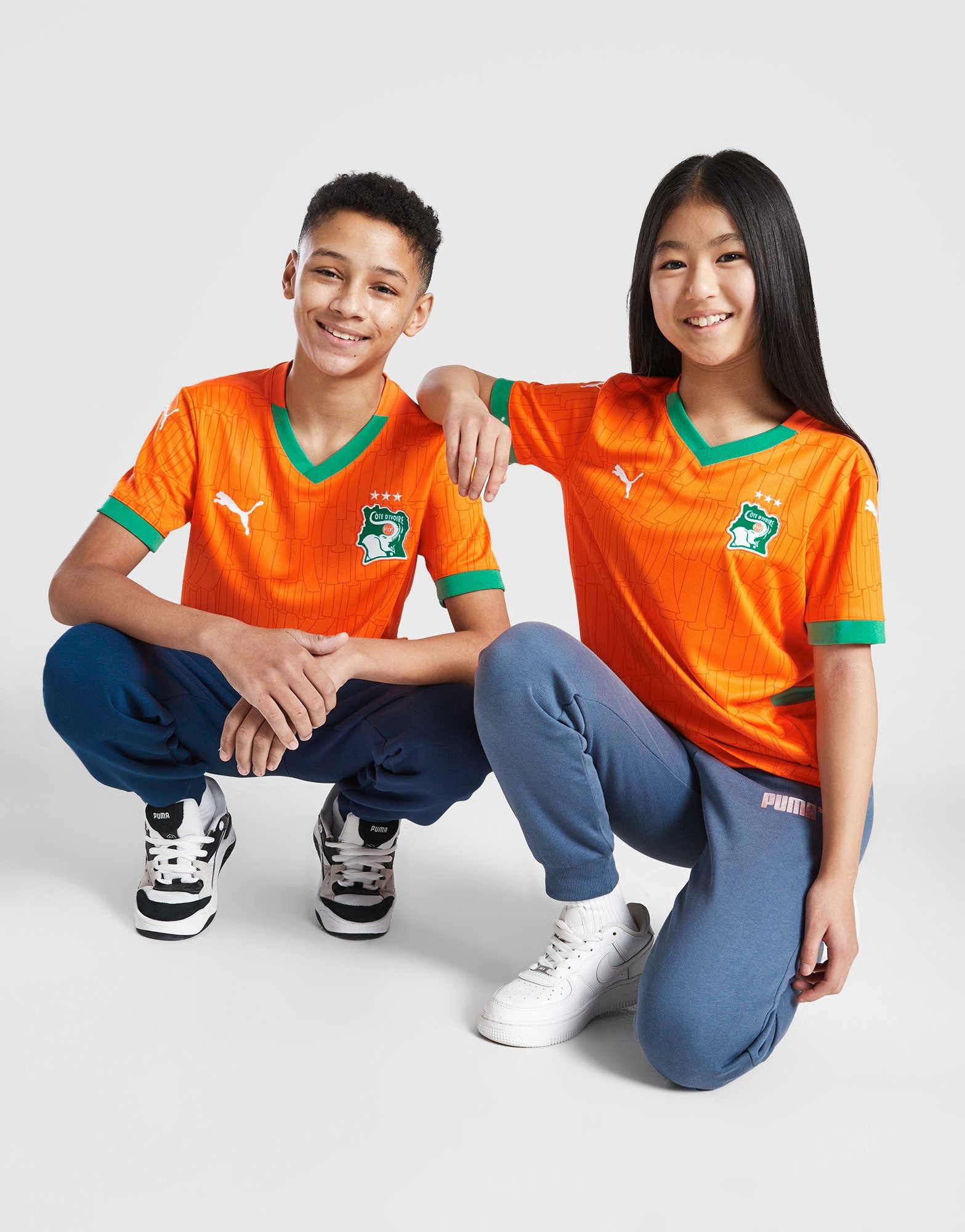 Orange PUMA Ivory Coast 2025 Home Shirt Junior | JD Sports UK