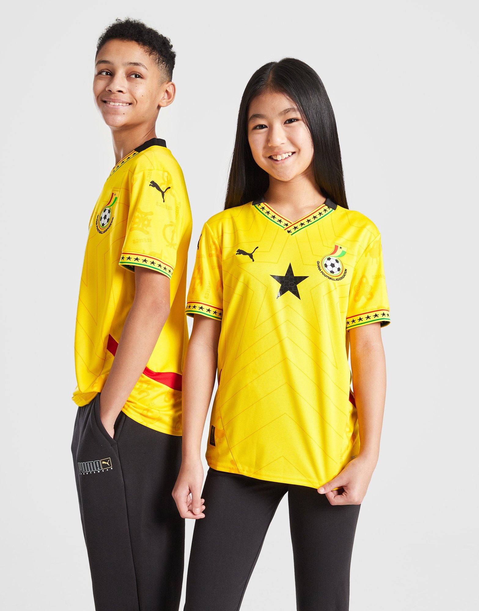 Yellow PUMA Ghana 2025 Away Shirt Junior - JD Sports