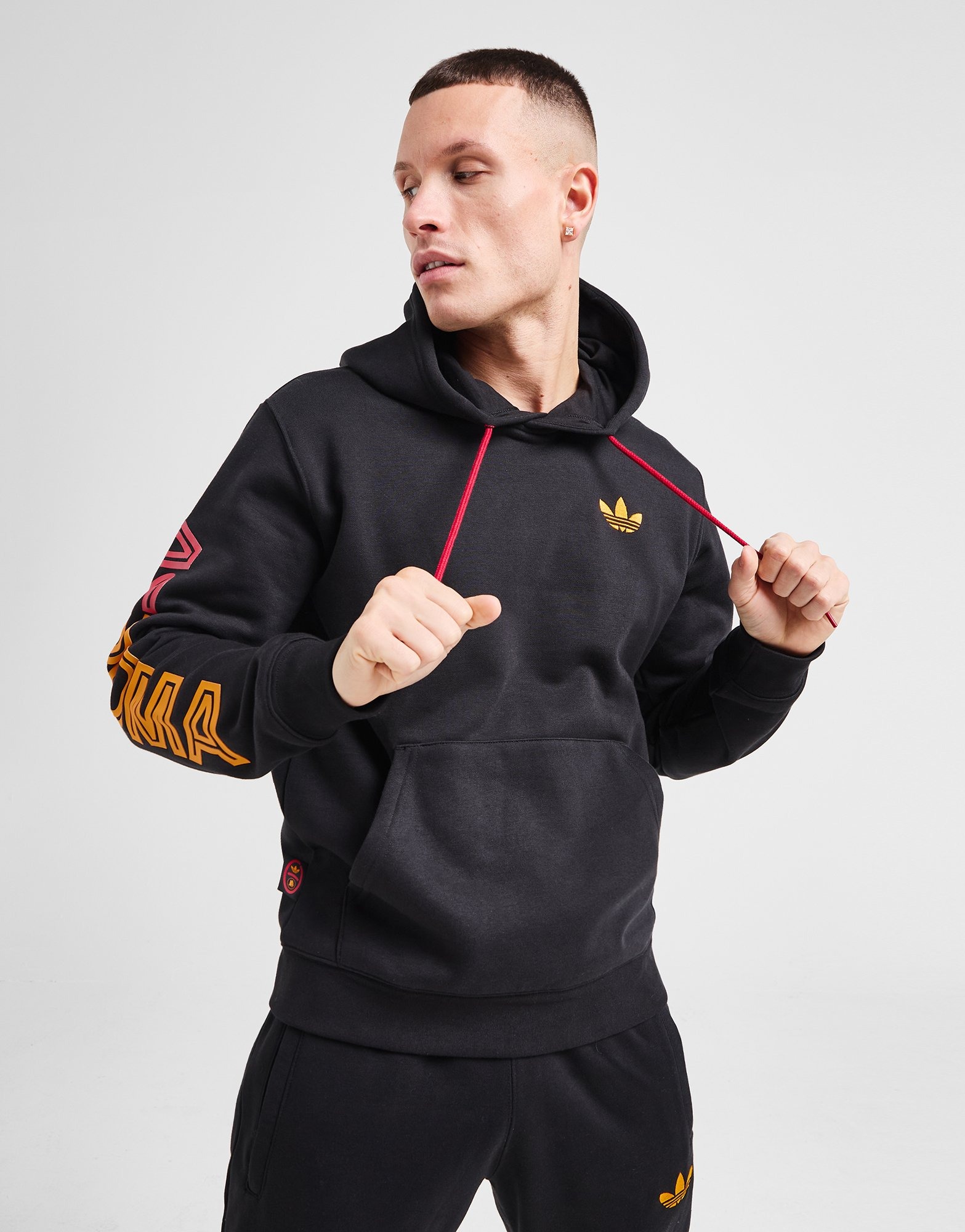 Black adidas Originals AS Roma Graphic Hoodie - JD Sports Global