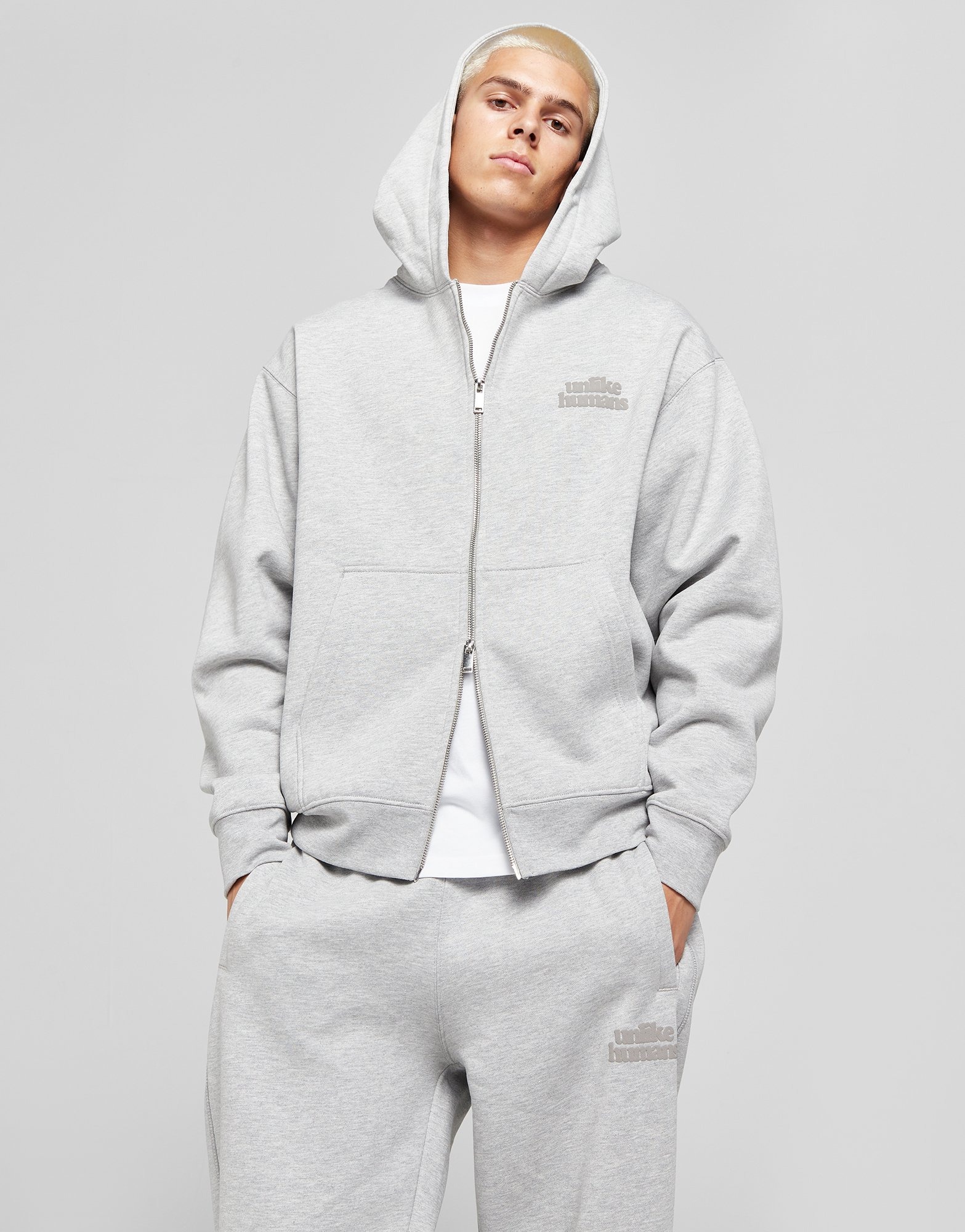 Unlike Humans Bubble Zip-Through Hoodie Grau - JD Sports Deutschland