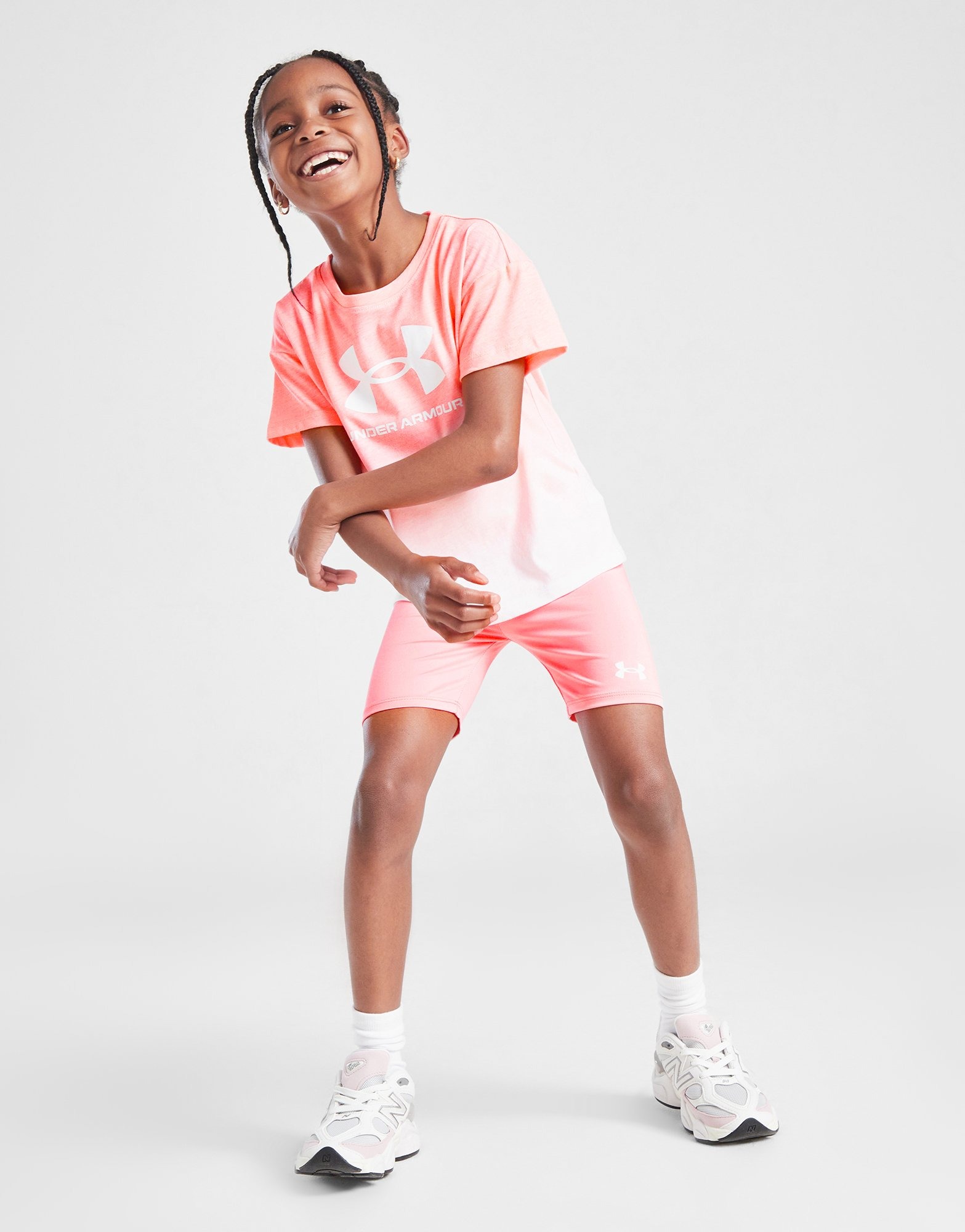 Pink Under Armour Girls' Lock Up T-Shirt/Shorts Set Children - JD Sports