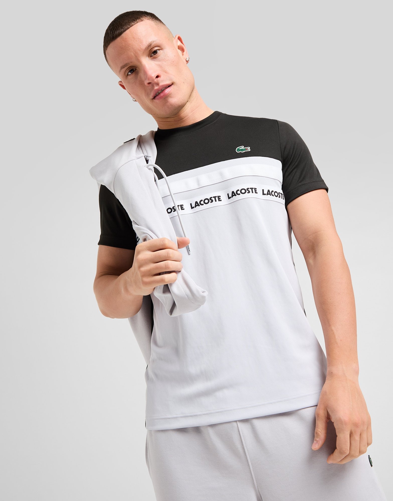 Lacoste Colour Block Tape T-Shirt Schwarz - JD Sports Österreich