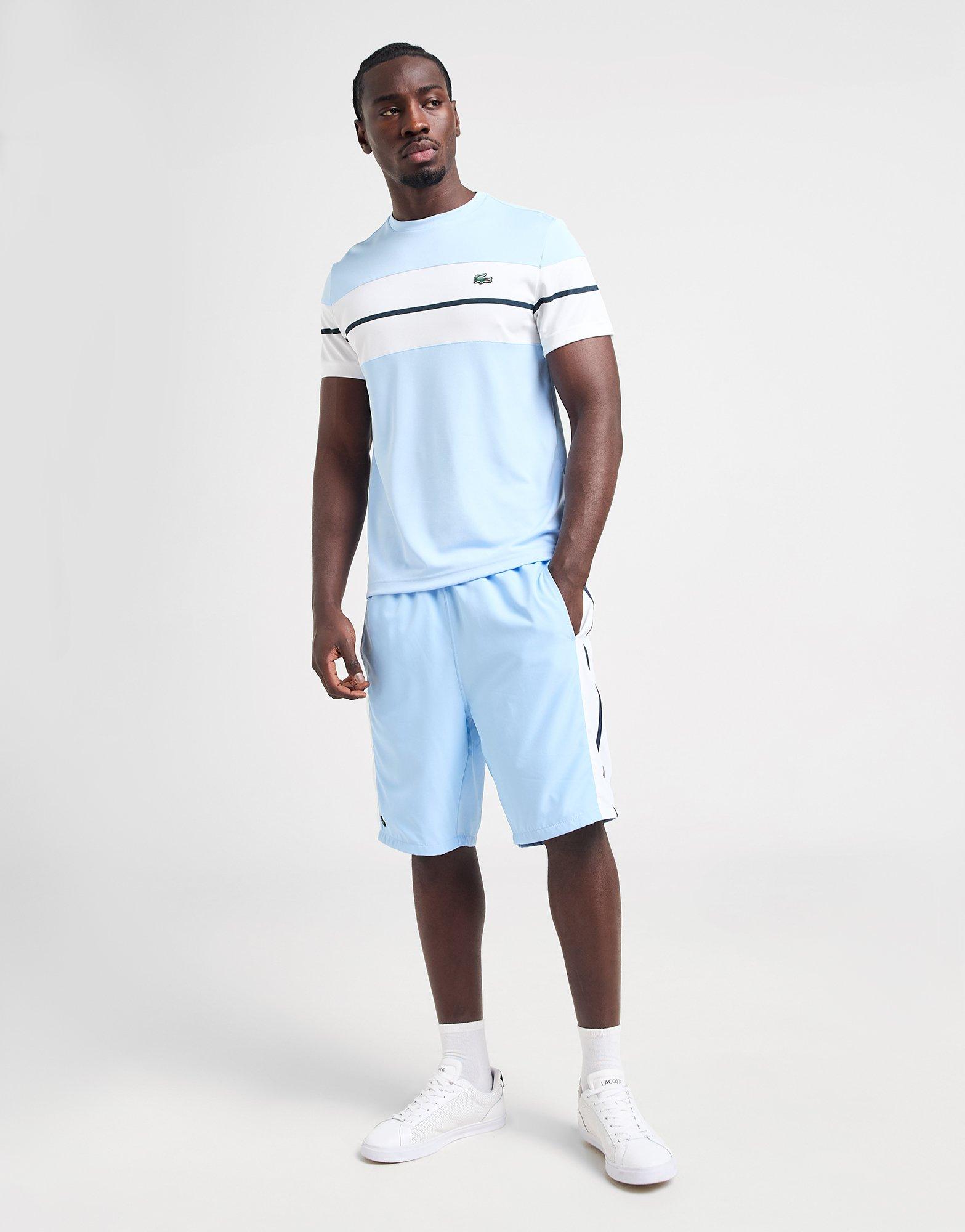 Blue Lacoste Colour Block Poly T-Shirt | JD Sports UK