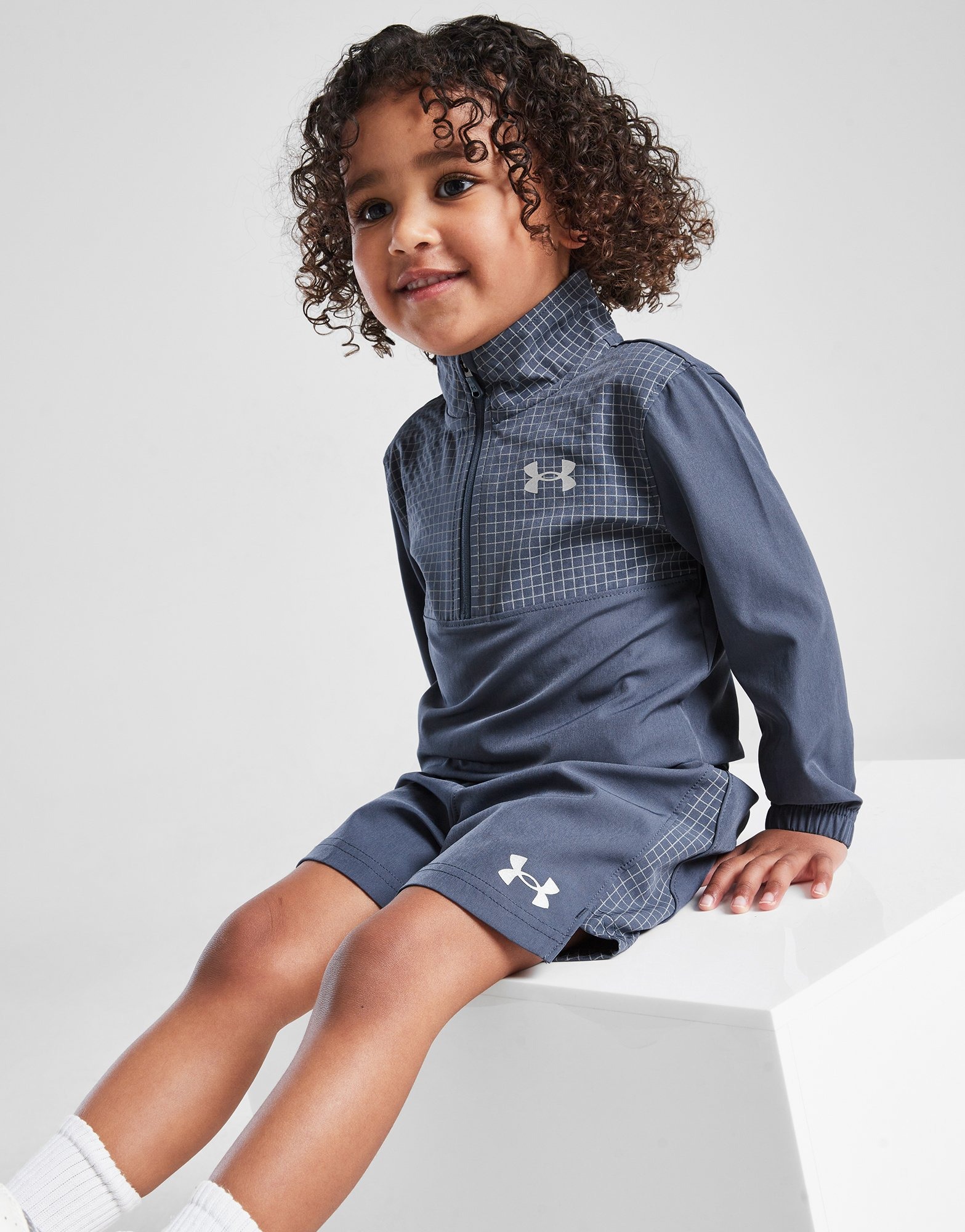 Grey Under Armour UA Vanish Grid 1/4 Zip Top/Shorts Set Infant - JD ...