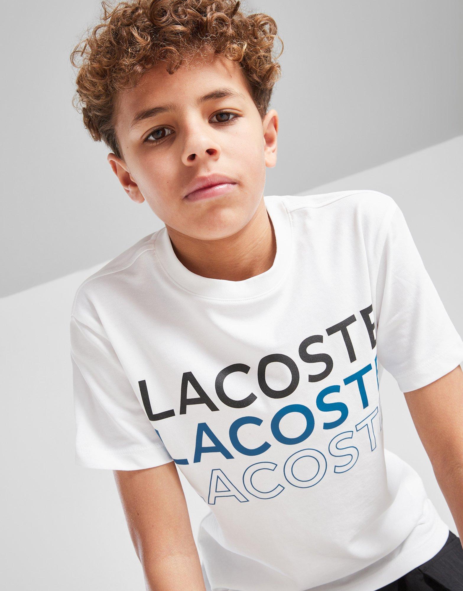 Lacoste T shirt Triple Logo Junior Blanc JD Sports France
