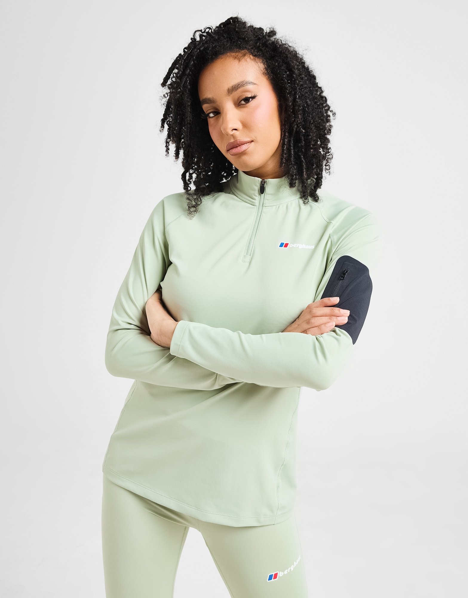 Green Berghaus Woven Pocket 1/4 Zip Top - JD Sports Ireland