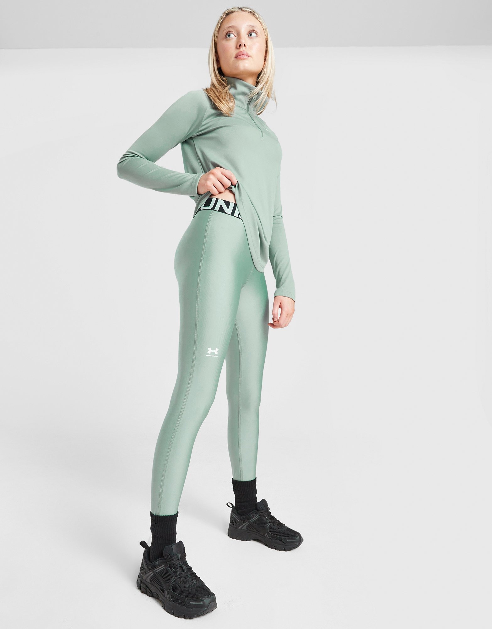 Green Under Armour Girls' HeatGear Leggings Junior | JD Sports UK