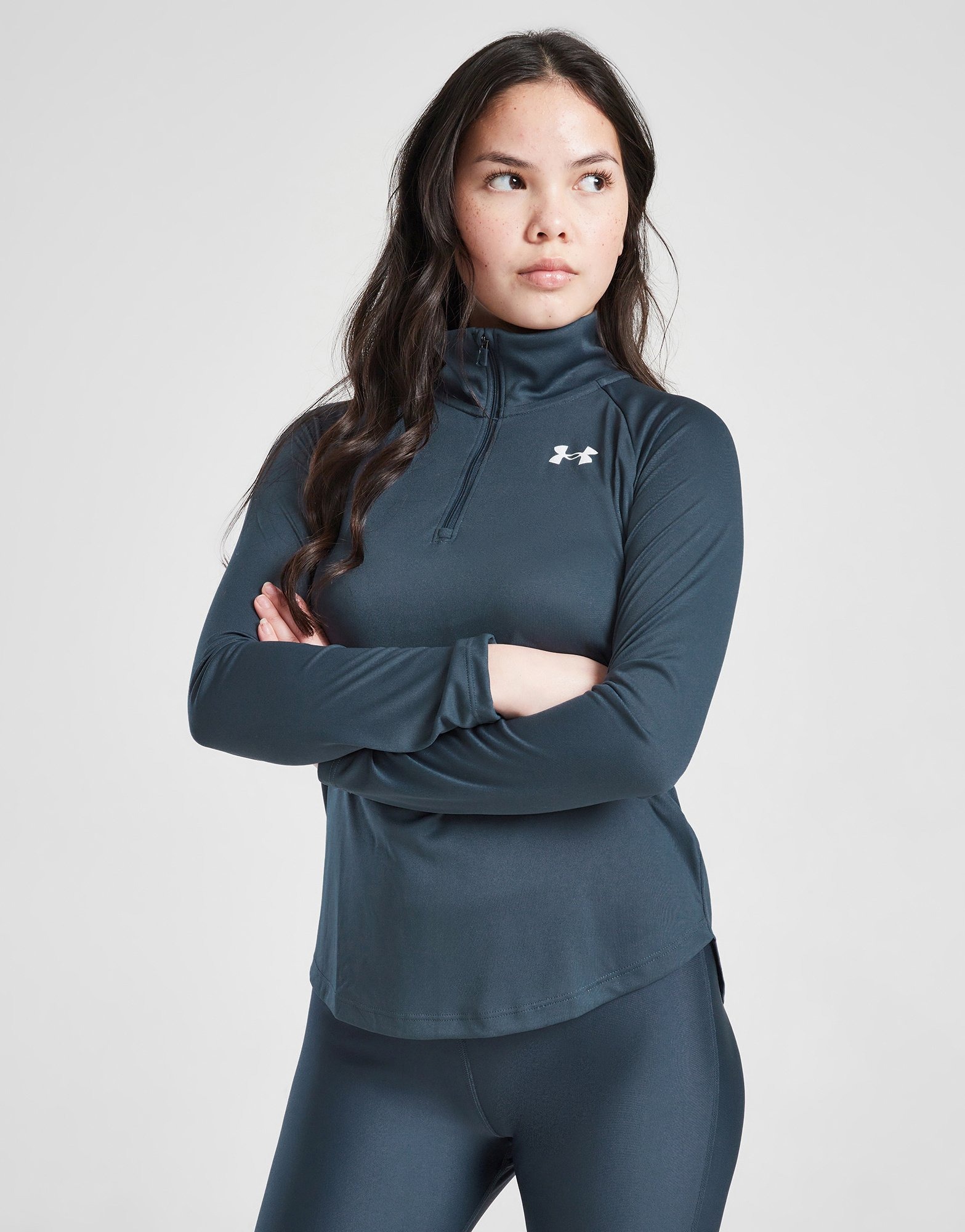 Grey Under Armour Girls' Tech 1/2 Zip Top Junior - JD Sports Ireland