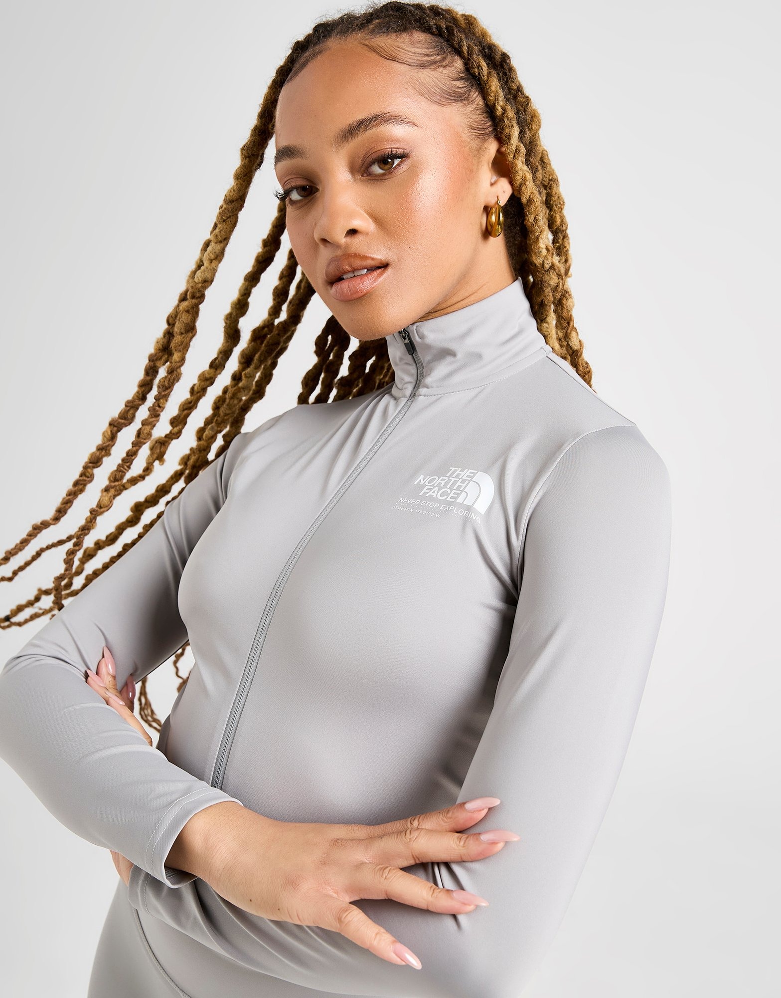 Grey The North Face Tech Graphic Full Zip Top - JD Sports