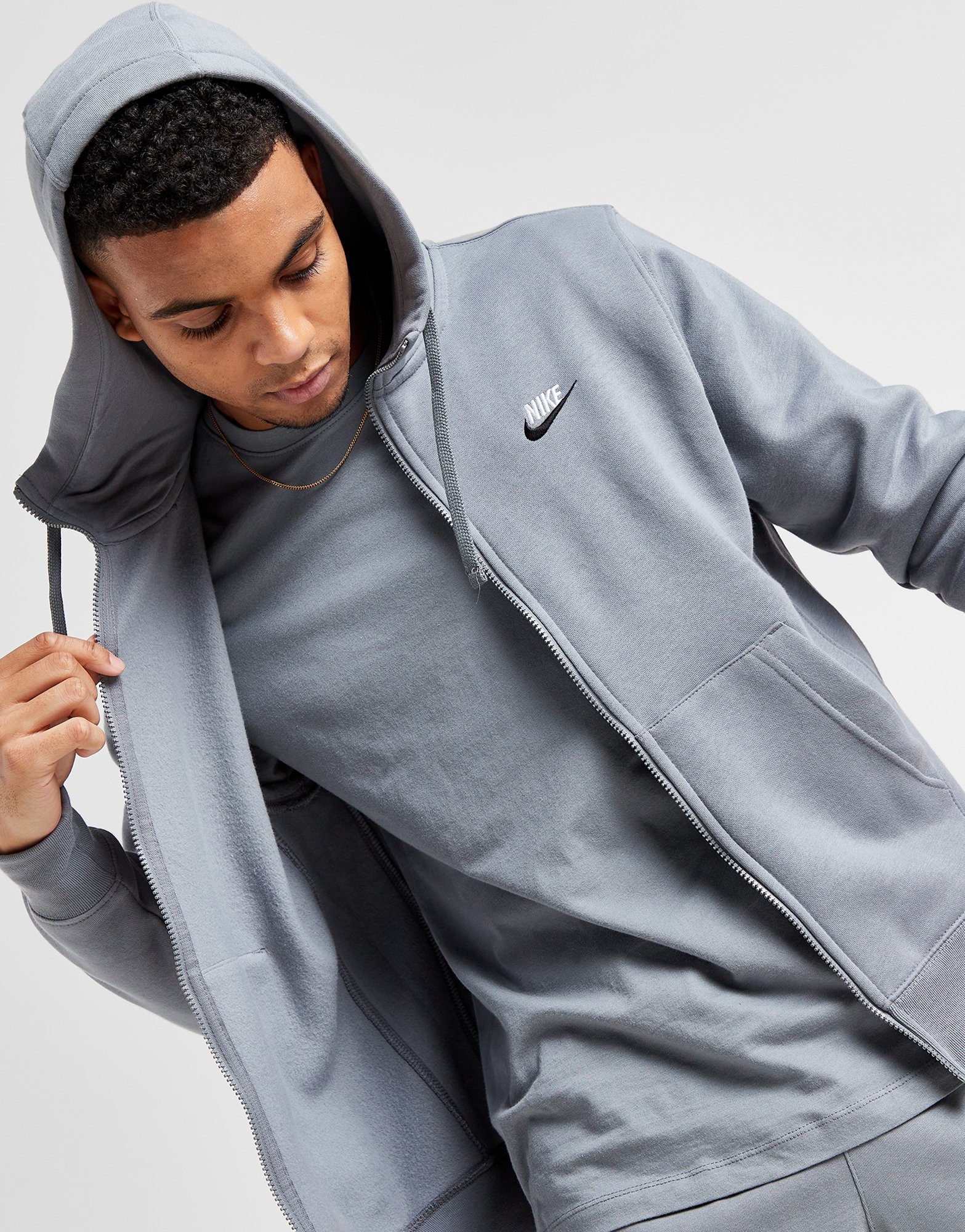 Nike Foundation Sudadera Con Capucha Zip En Gris Jd Sports España
