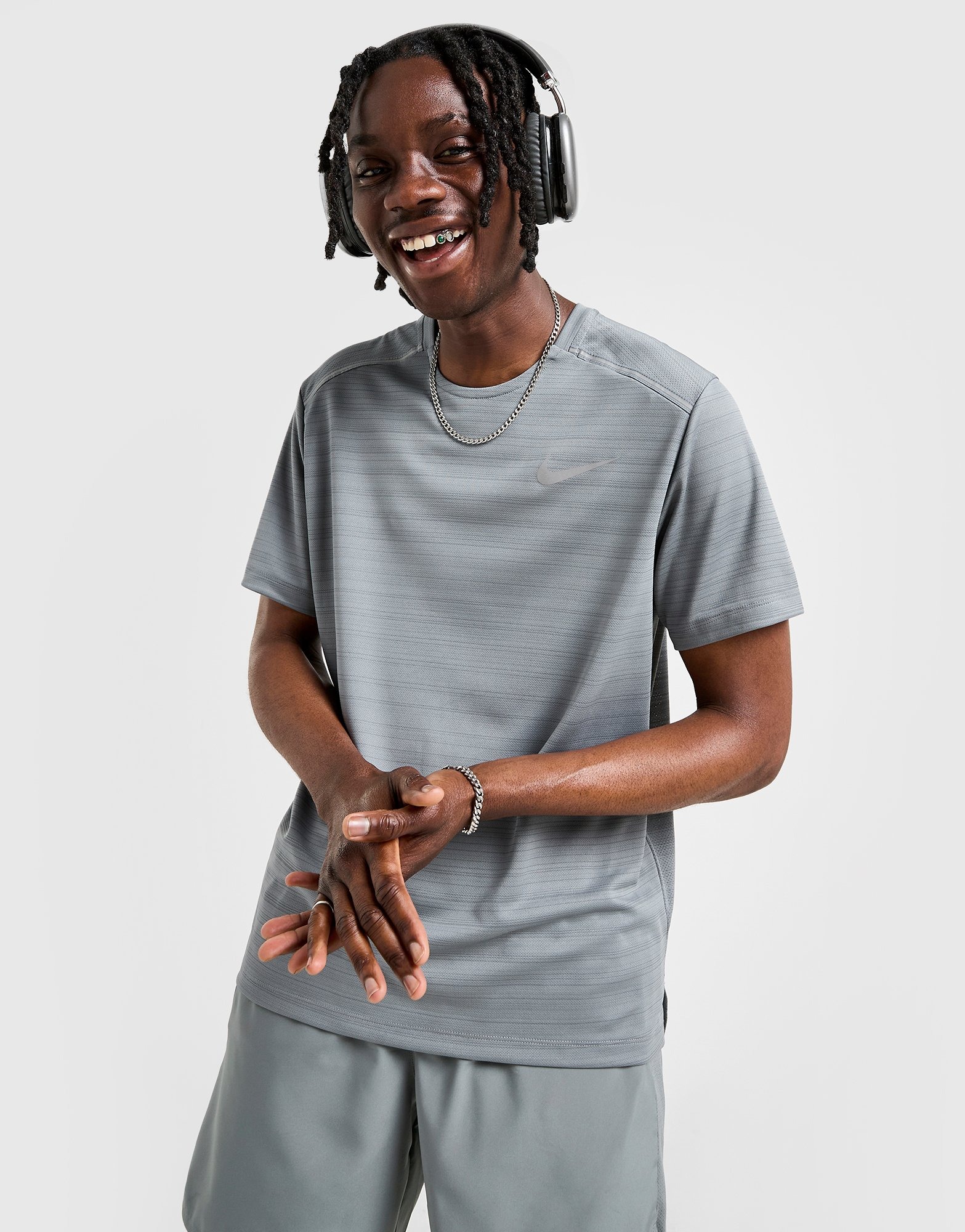 Grey Nike Miler 1.0 T-Shirt - JD Sports Australia