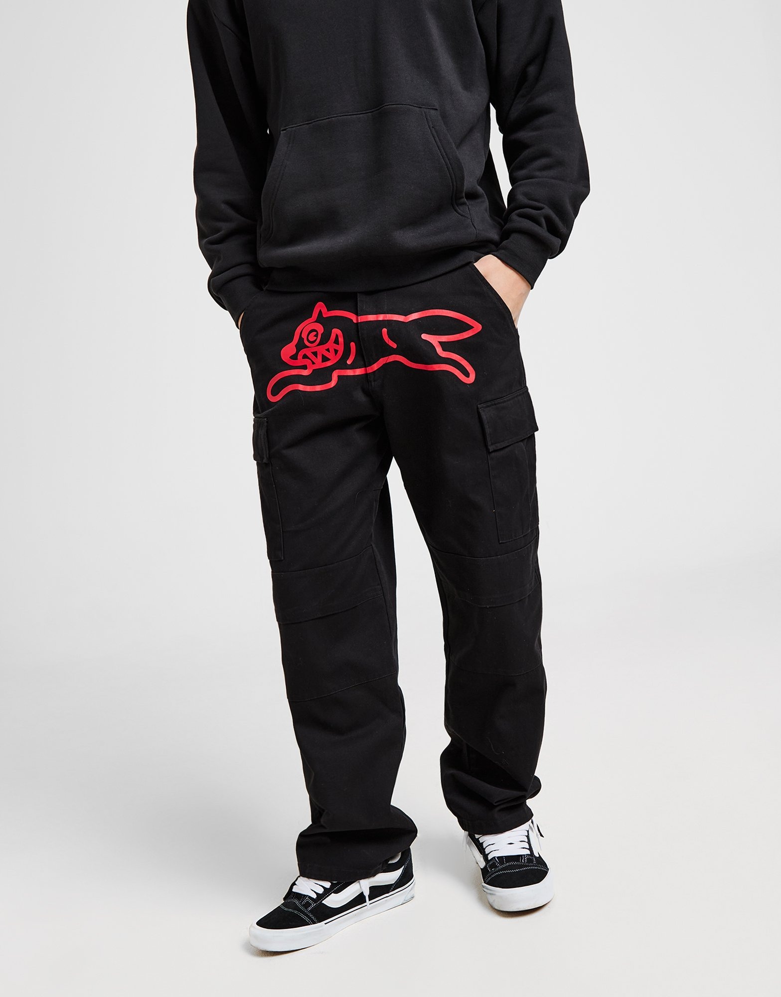 Musta ICECREAM Running Dog Camo Cargo Pants - JD Sports Suomi