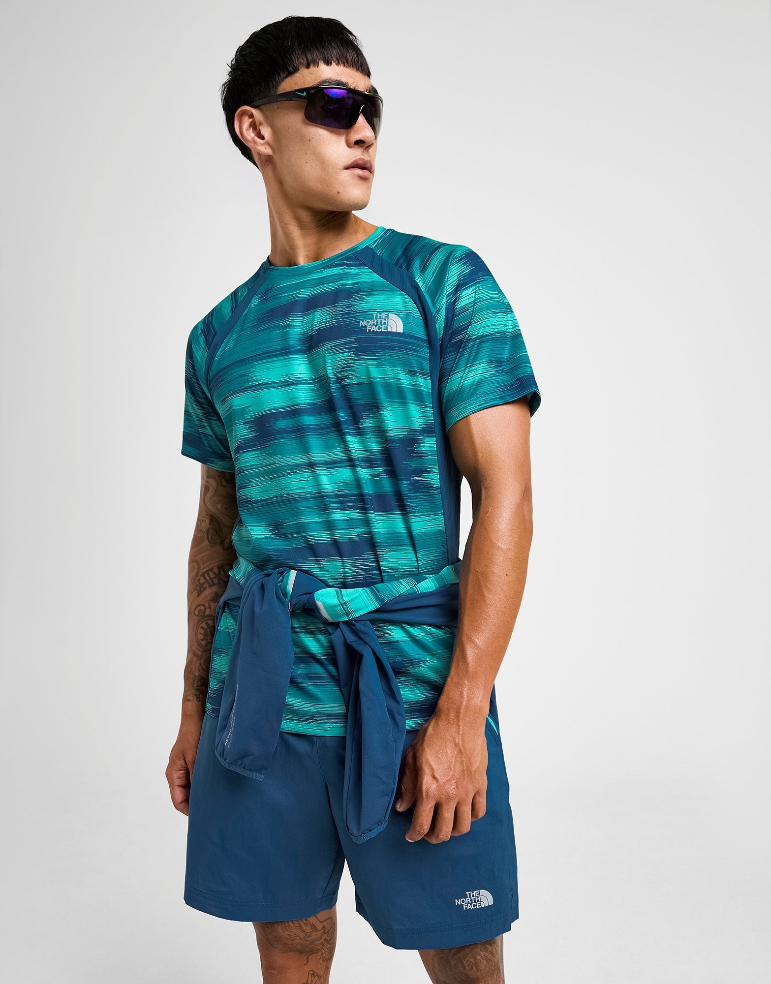 Blue The North Face Performance All Over Print T-Shirt - JD Sports NZ