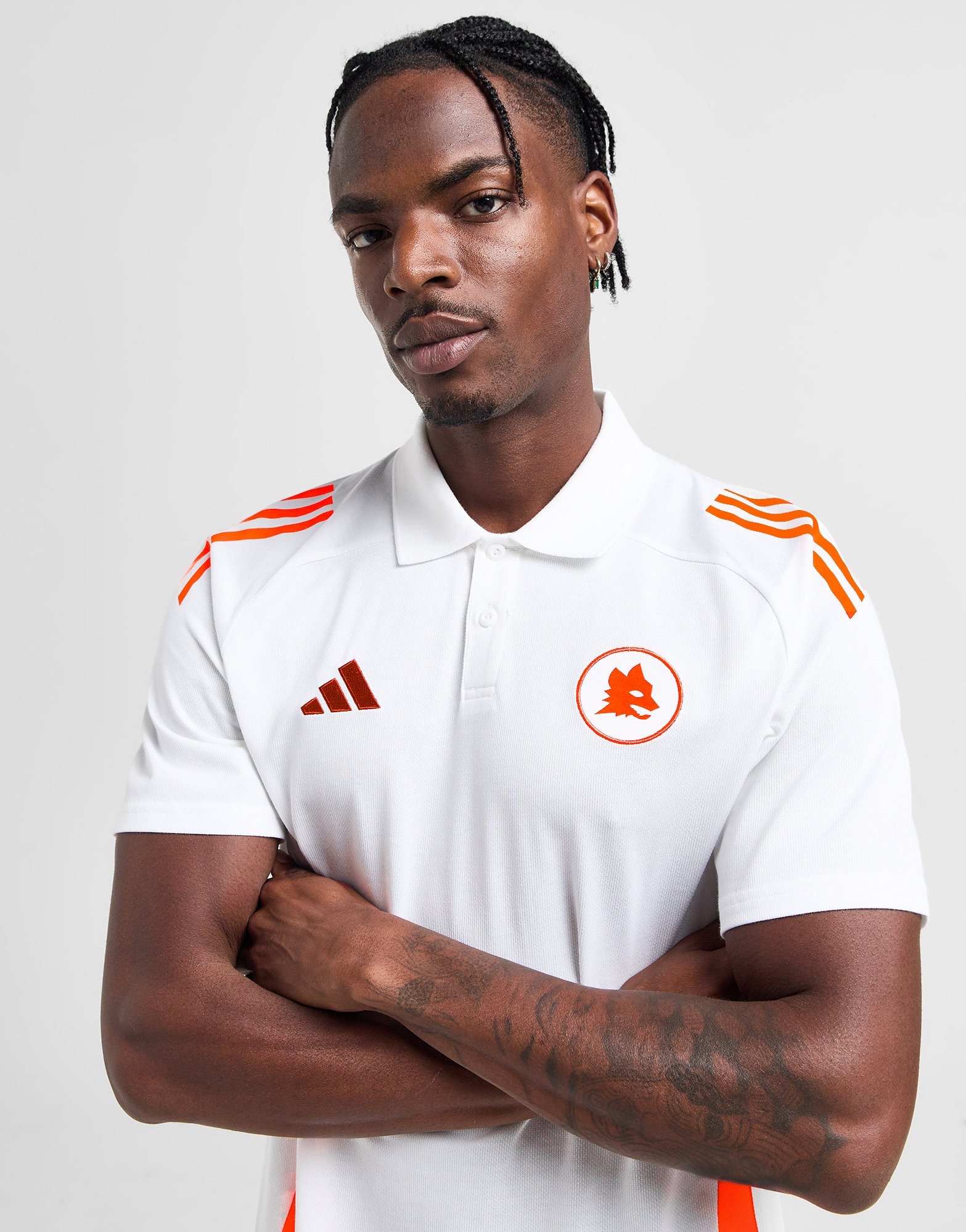 White adidas AS Roma Polo Shirt | JD Sports