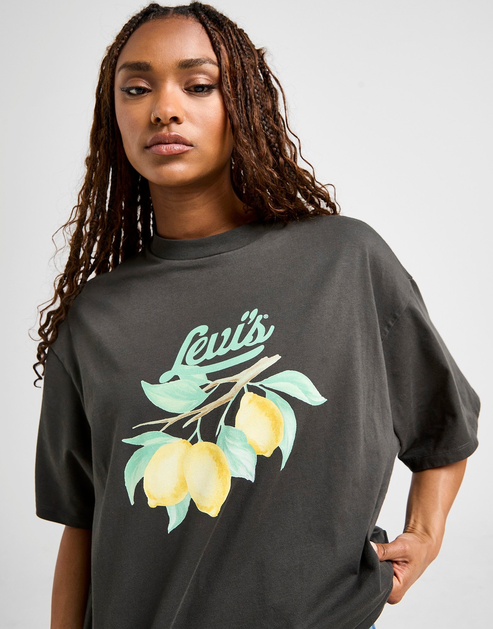 Black LEVI'S Lemon Graphic Boyfriend T-Shirt - JD Sports Ireland