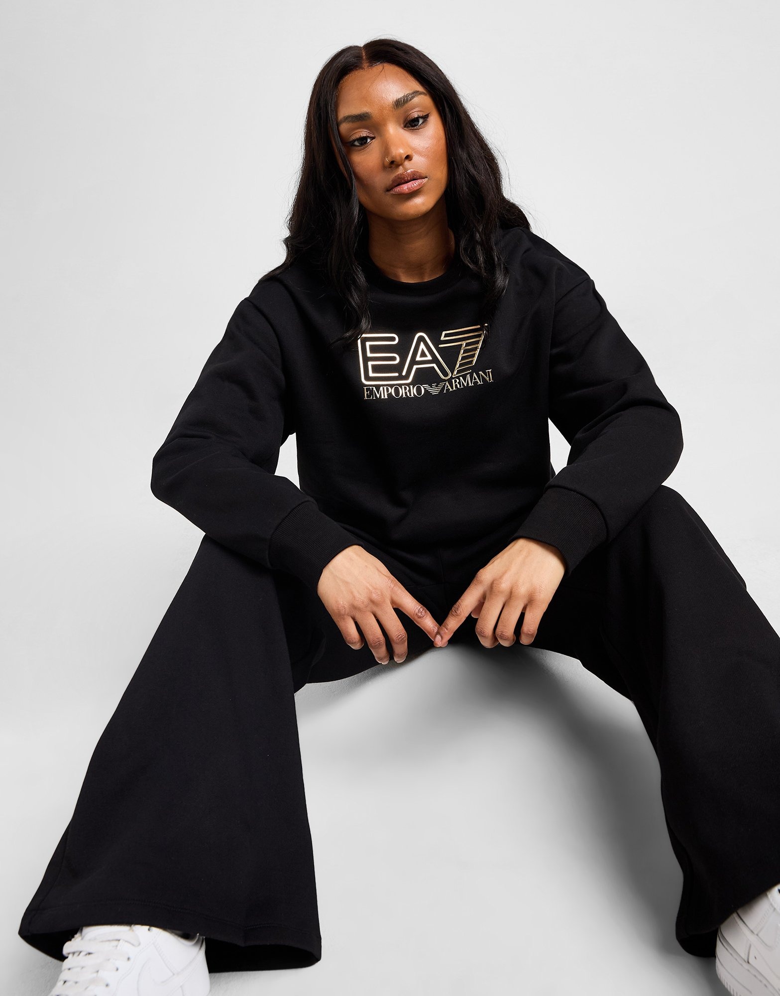 EA7 Emporio Armani Sweat Shine Logo Noir- JD Sports France