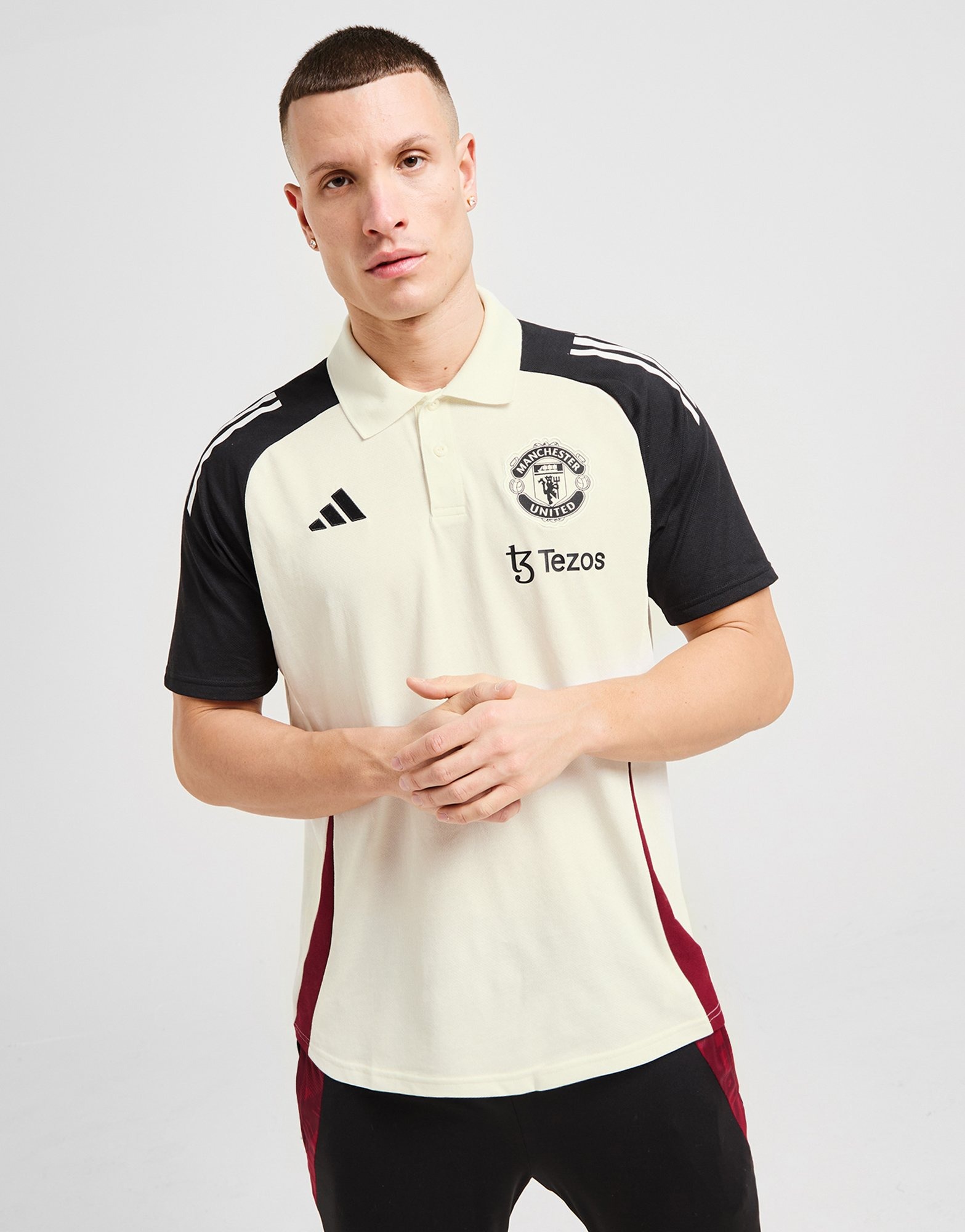 White adidas Manchester United FC Polo Shirt | JD Sports UK