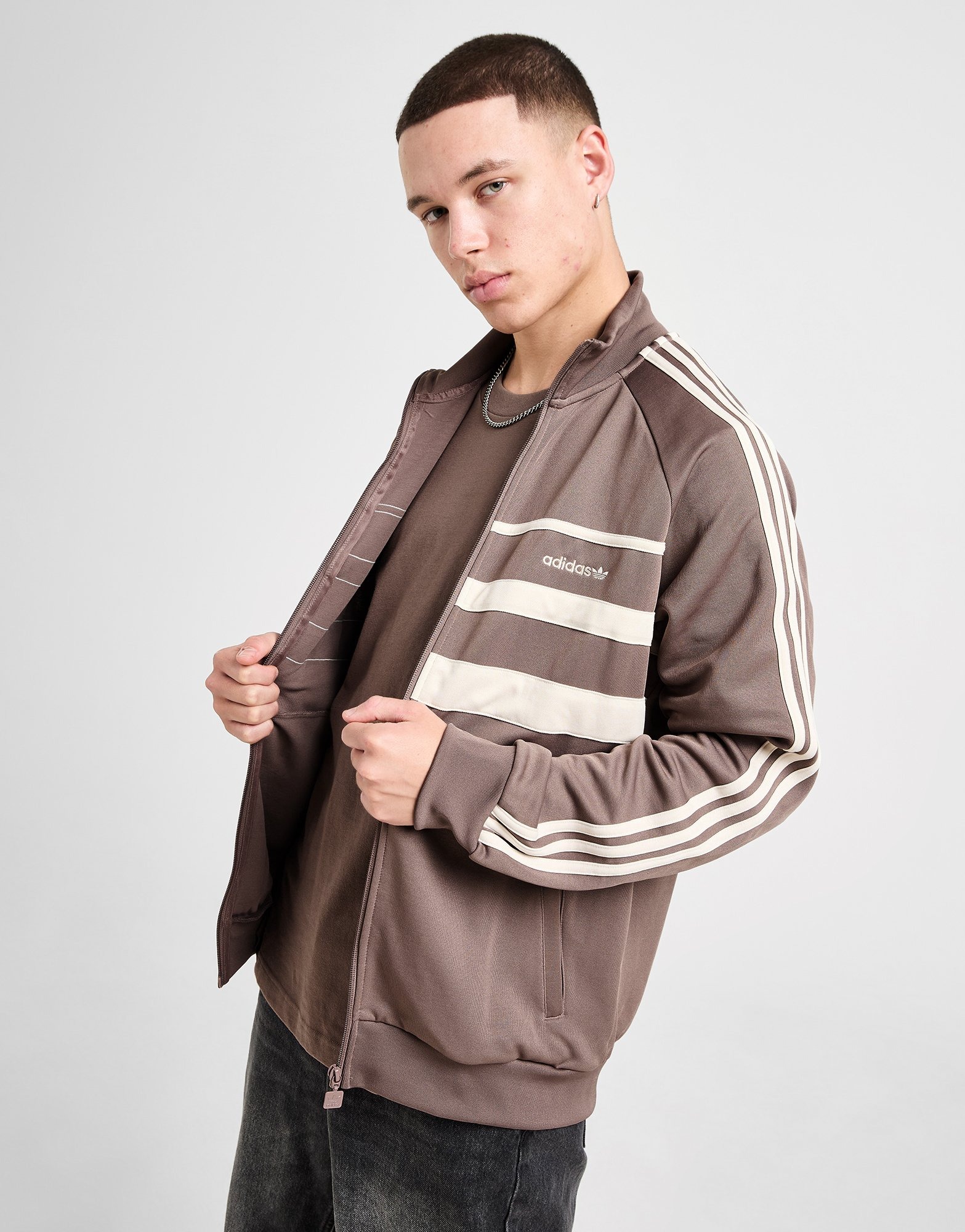Ruskea adidas Originals First Track Top - JD Sports Suomi