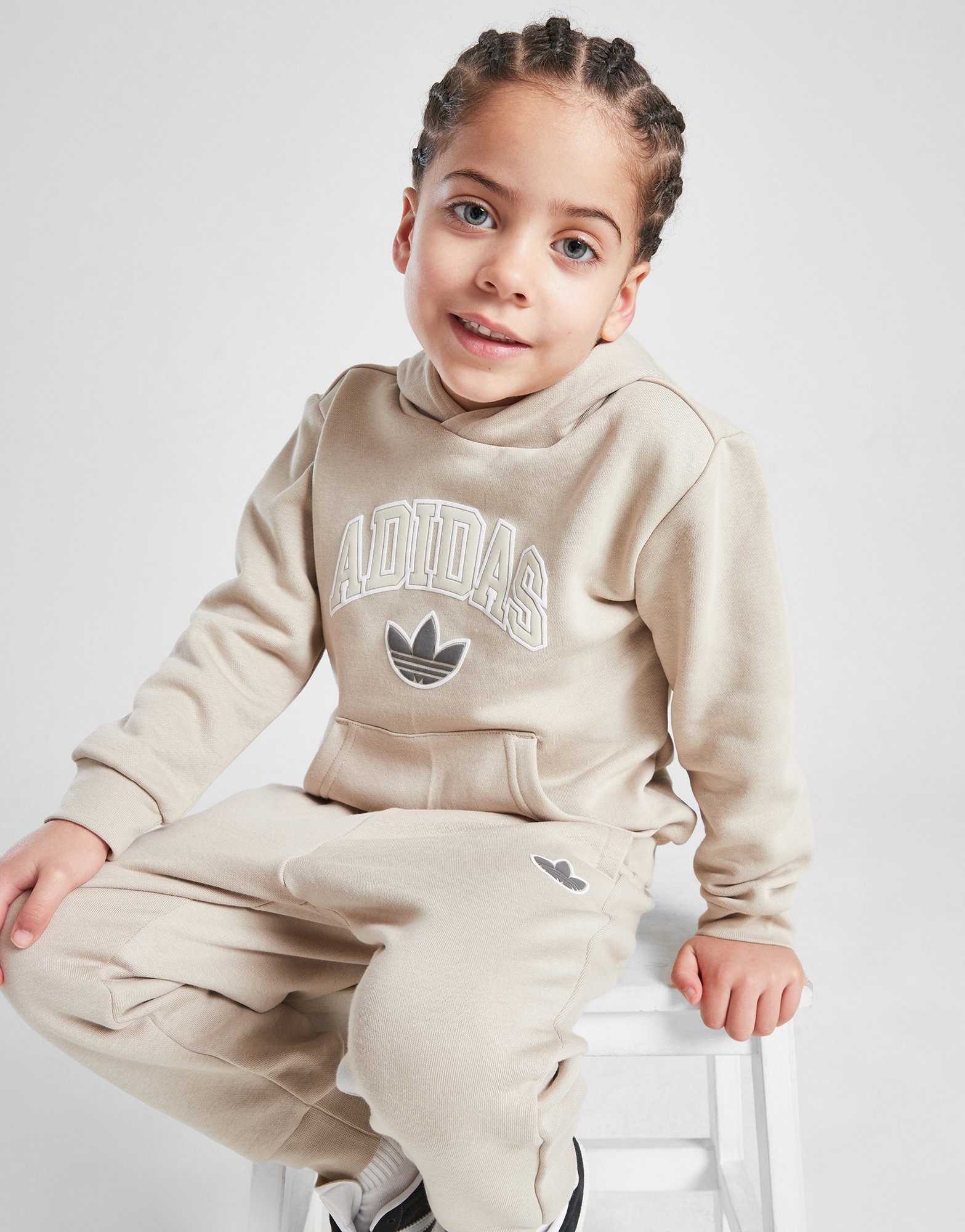 adidas Originals Varsity Overhead Tracksuit Children Beige - JD Sports ...