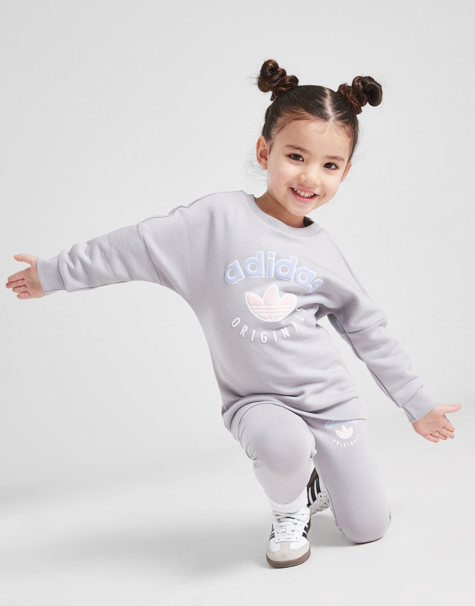Grey adidas Originals Girls' Varsity Overhead Crew Set Infant - JD Sports