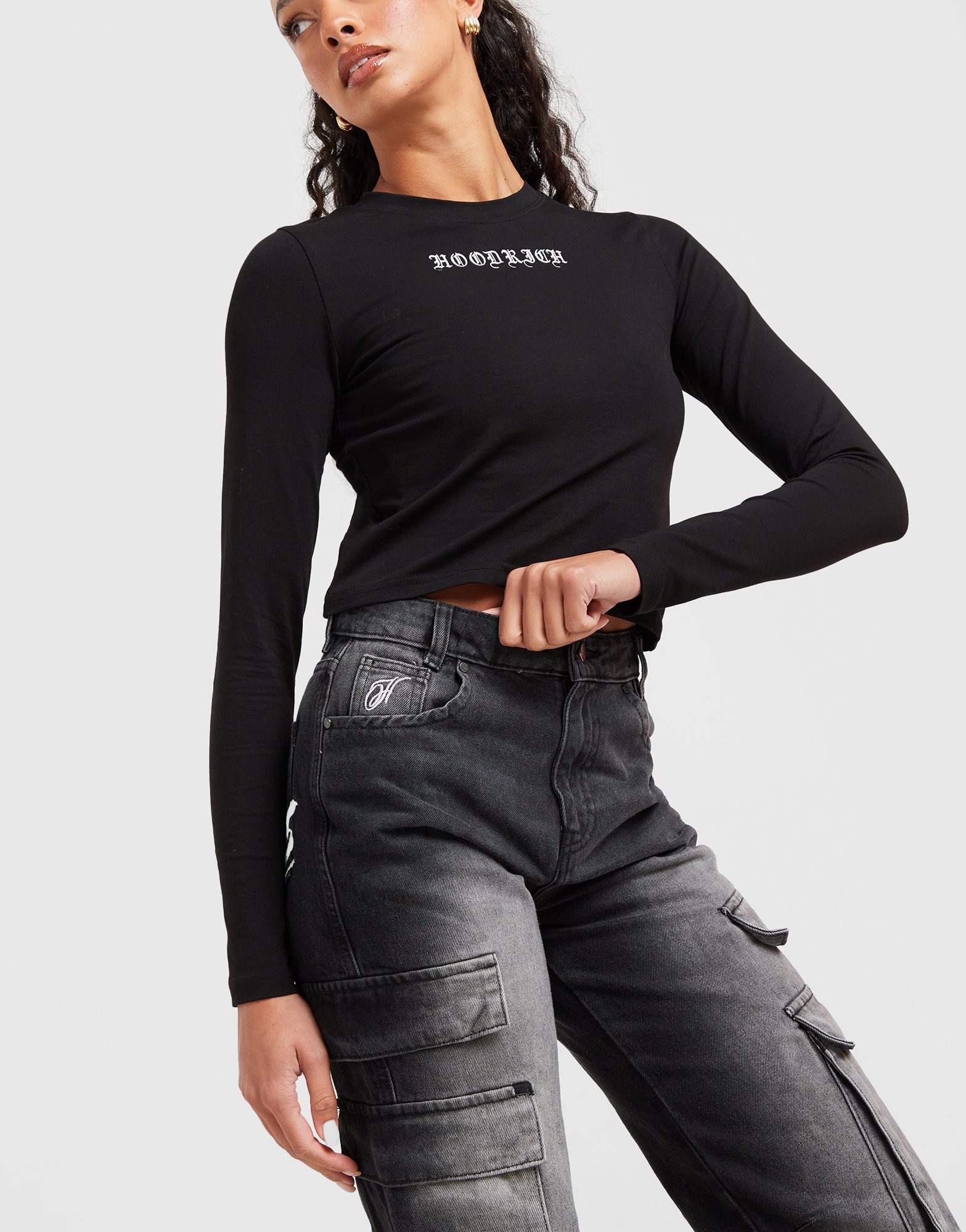 Black Hoodrich Script Cargo Jeans Jd Sports Global