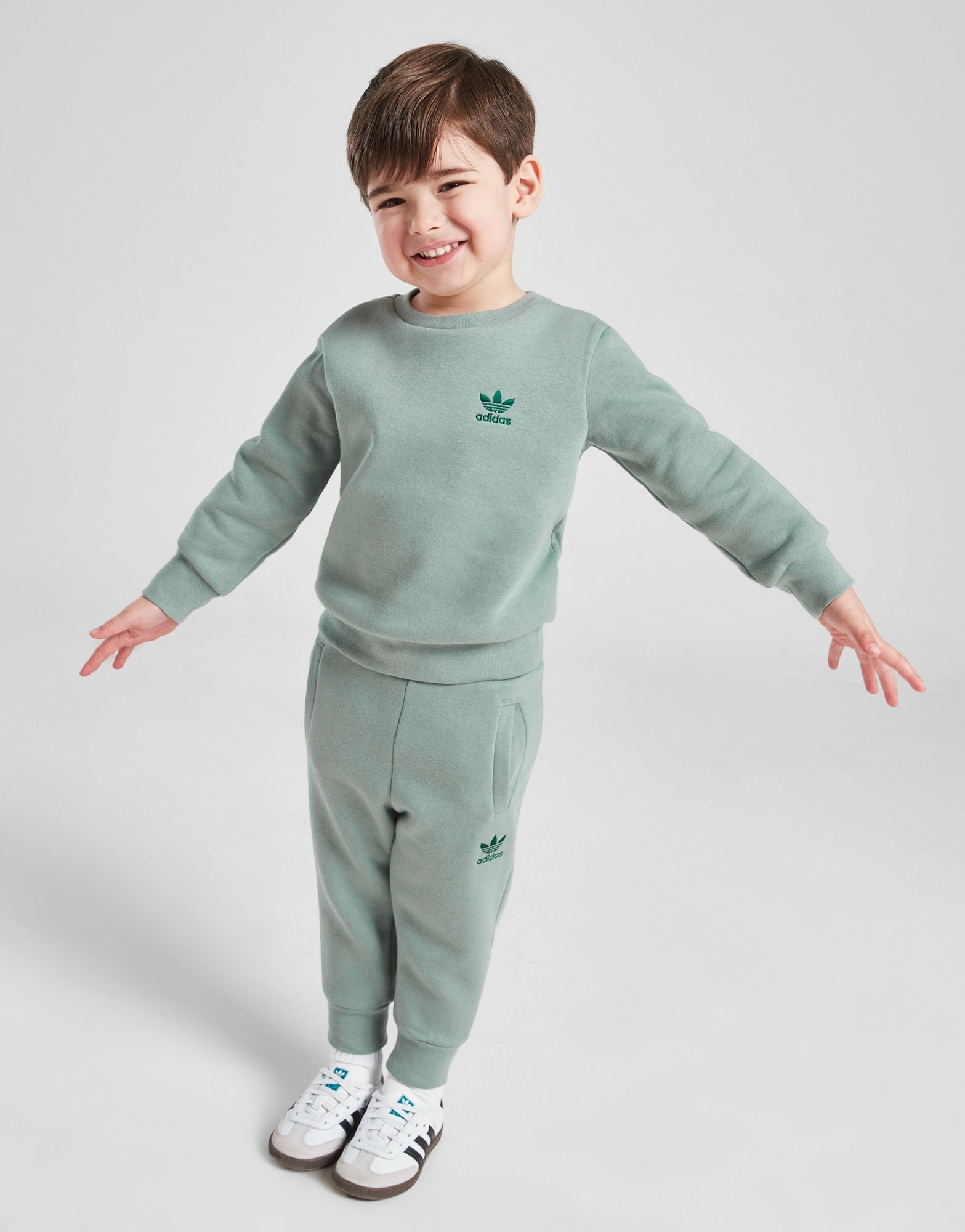 Green Adidas Originals Trefoil Crew Tracksuit Infant Jd Sports Nz