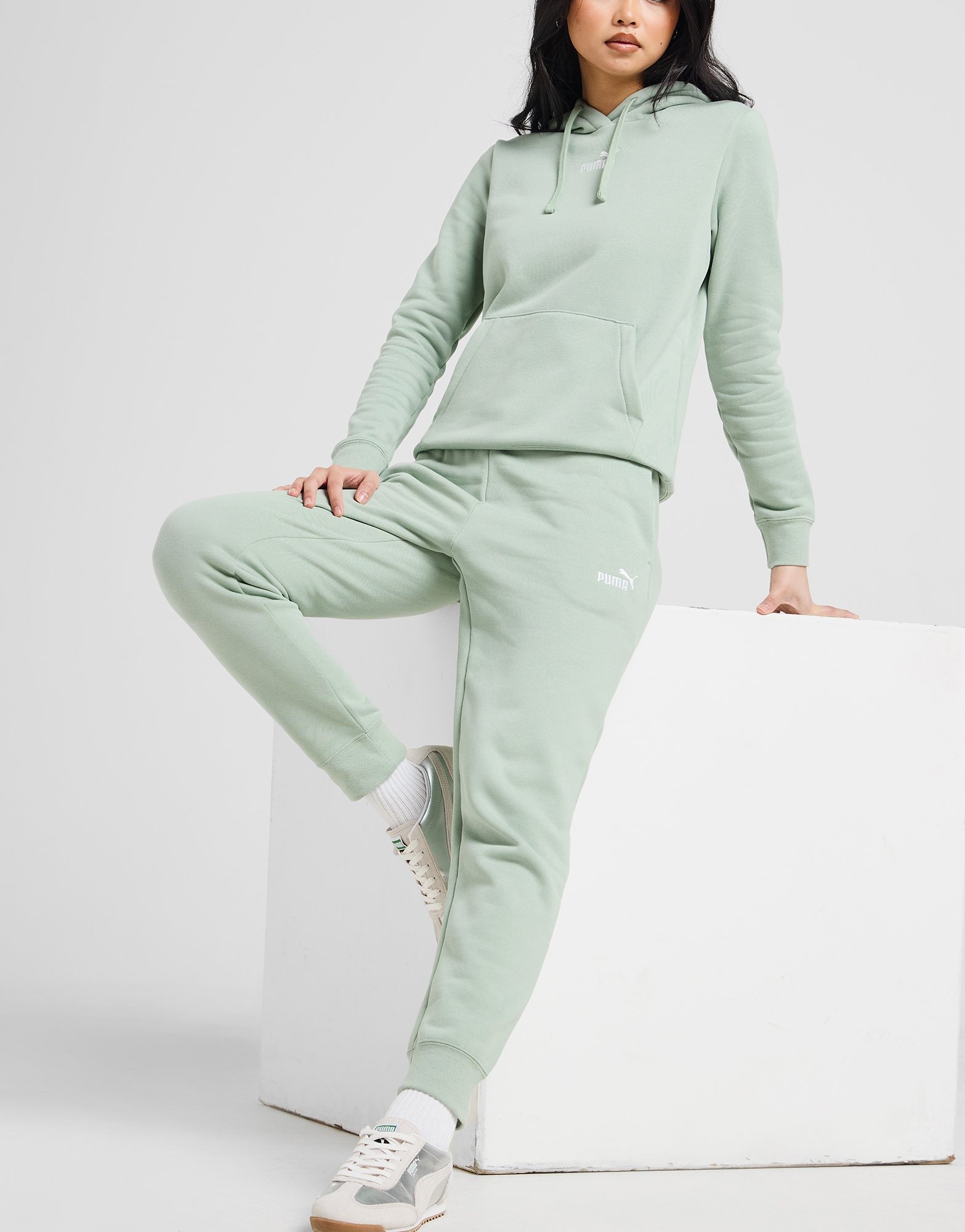 Green Puma Small Embroidered Logo Joggers Jd Sports Global