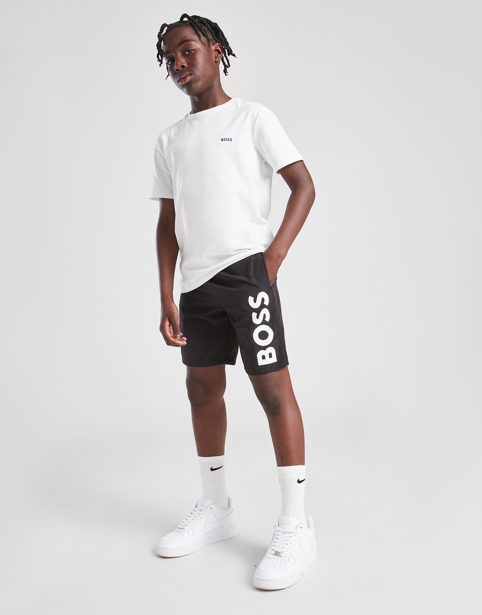 BOSS Logo Badeshorts Kinder Schwarz - JD Sports Österreich