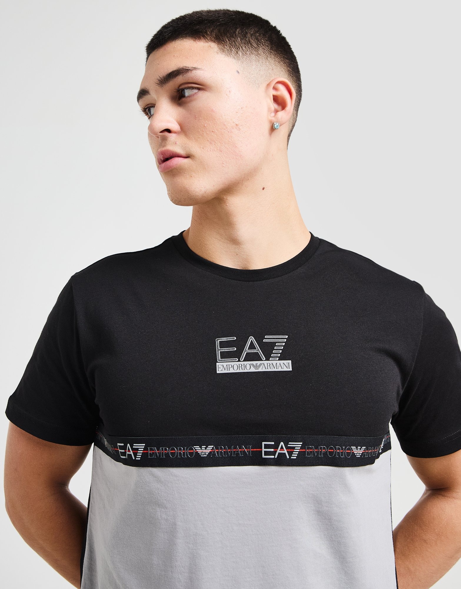 EA7 Emporio Armani T-shirt Split Tape Noir- JD Sports France