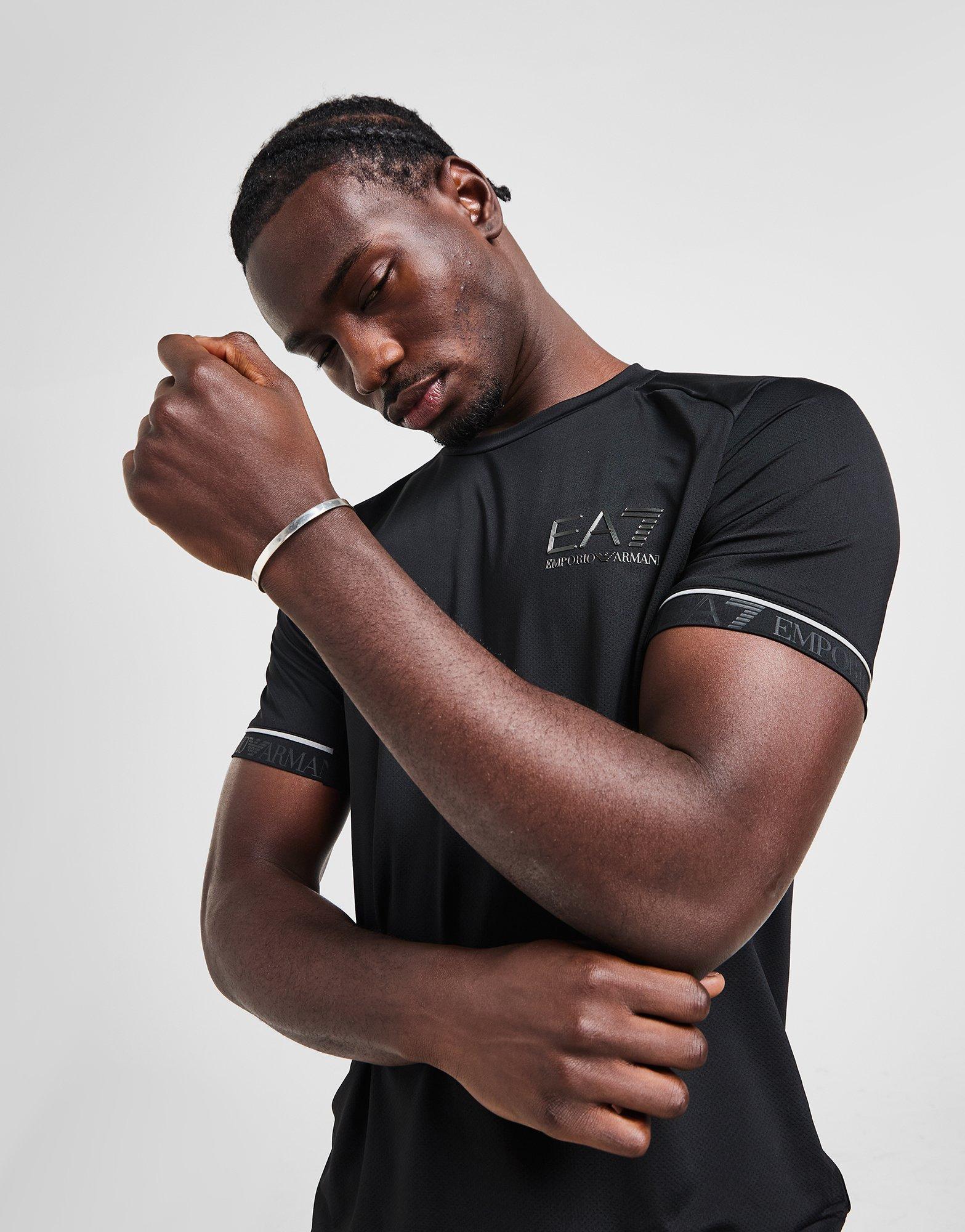 EA7 Emporio Armani Poly Tech T-Shirt in Nero - JD Sports Italia
