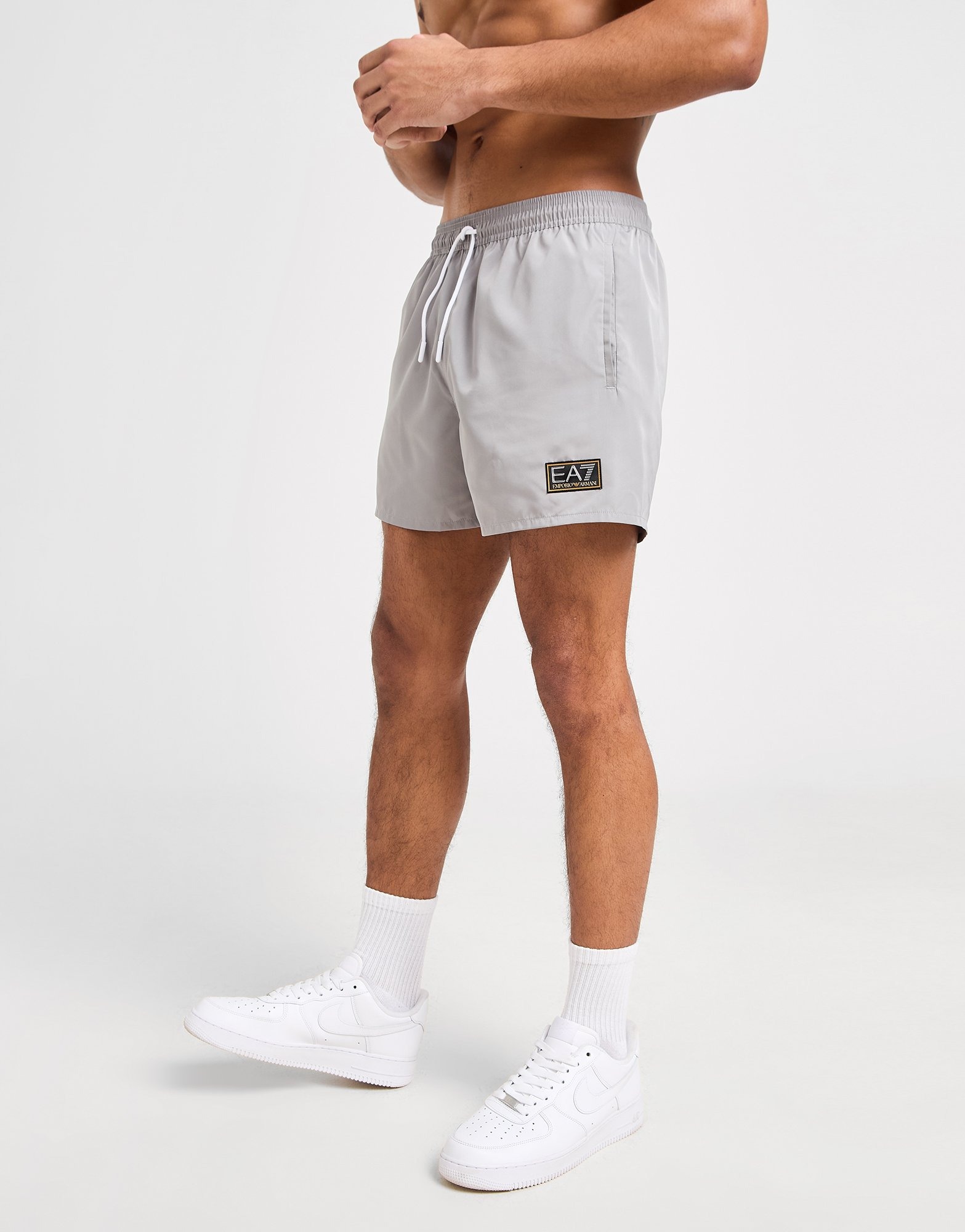 Grey EA7 Emporio Armani Gold Badge Swim Shorts - JD Sports Ireland