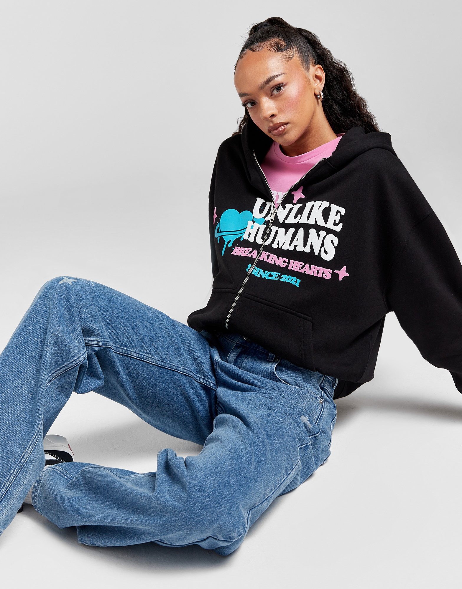 Unlike Humans Sweat à Capuche Heartbreaker Femme Noir- JD Sports France