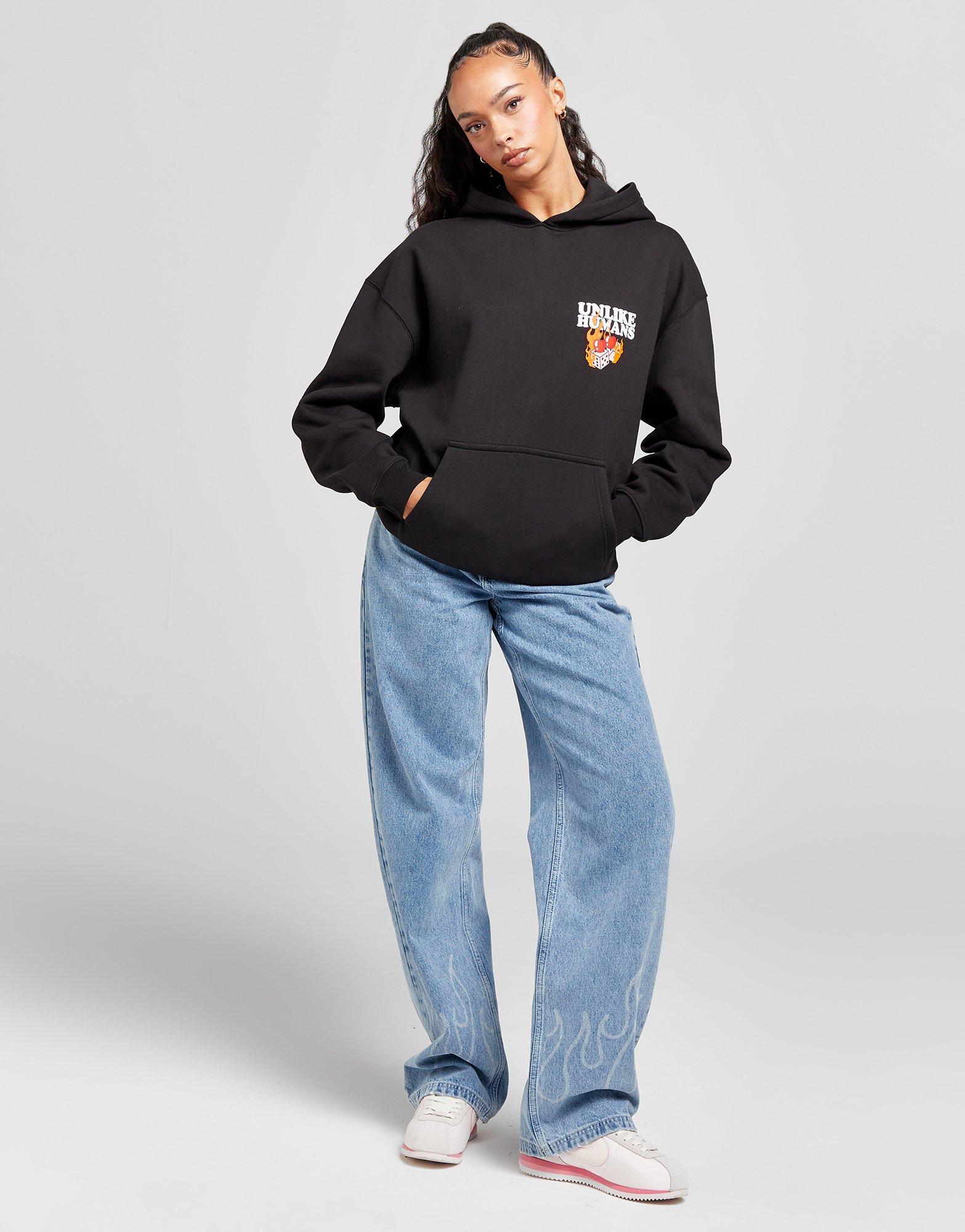 Blue Unlike Humans Mid-Rise Loose Jeans - JD Sports NZ