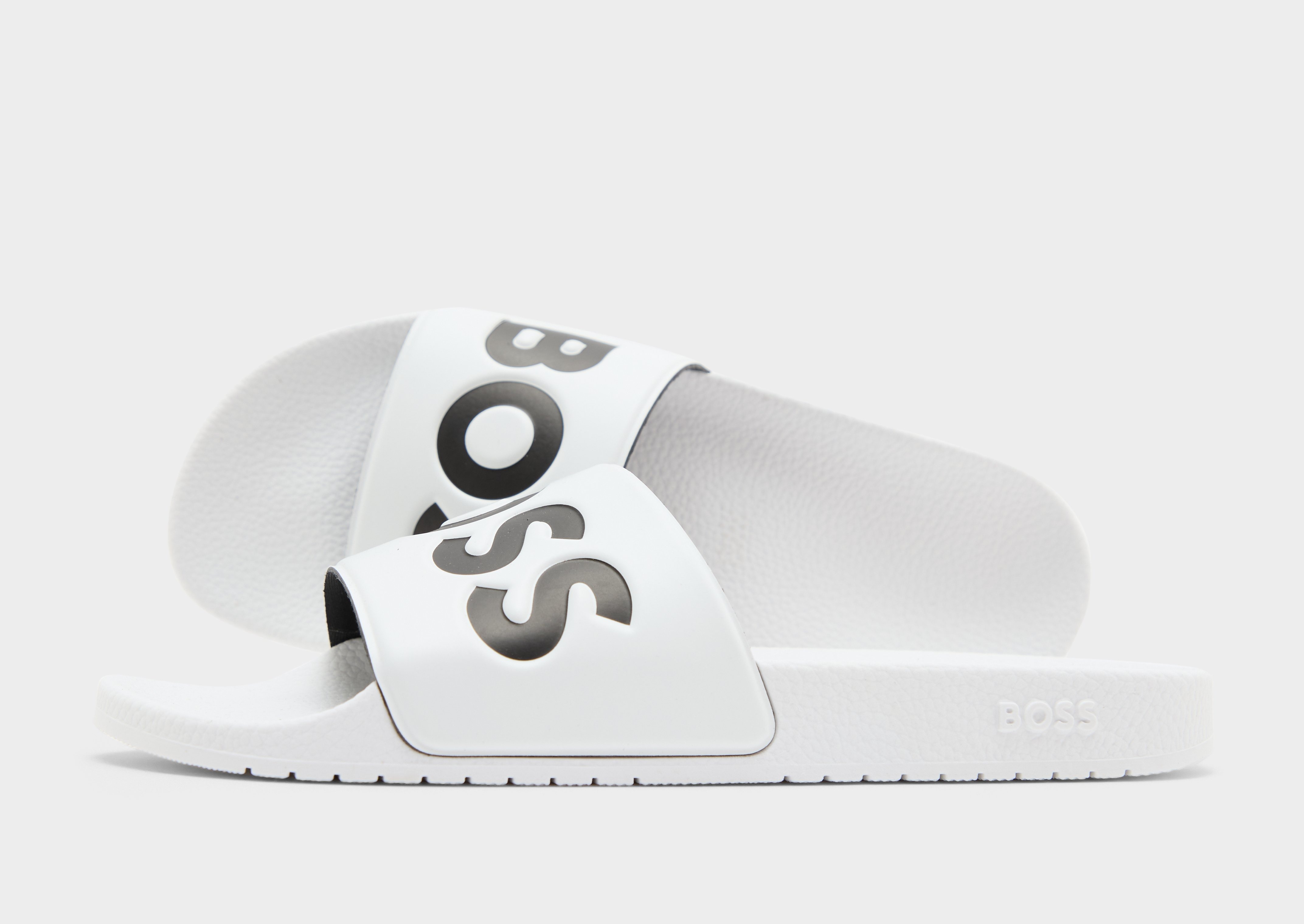 White BOSS Aryeh Slides | JD Sports UK