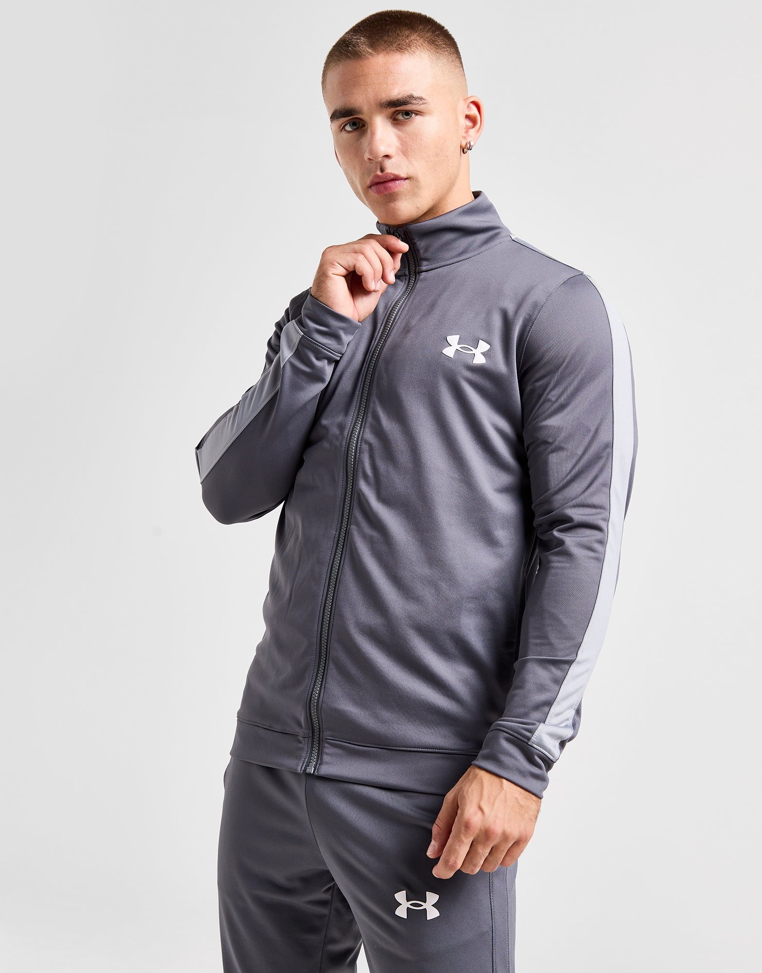 Grey Under Armour Ua Poly Track Top Jd Sports Global