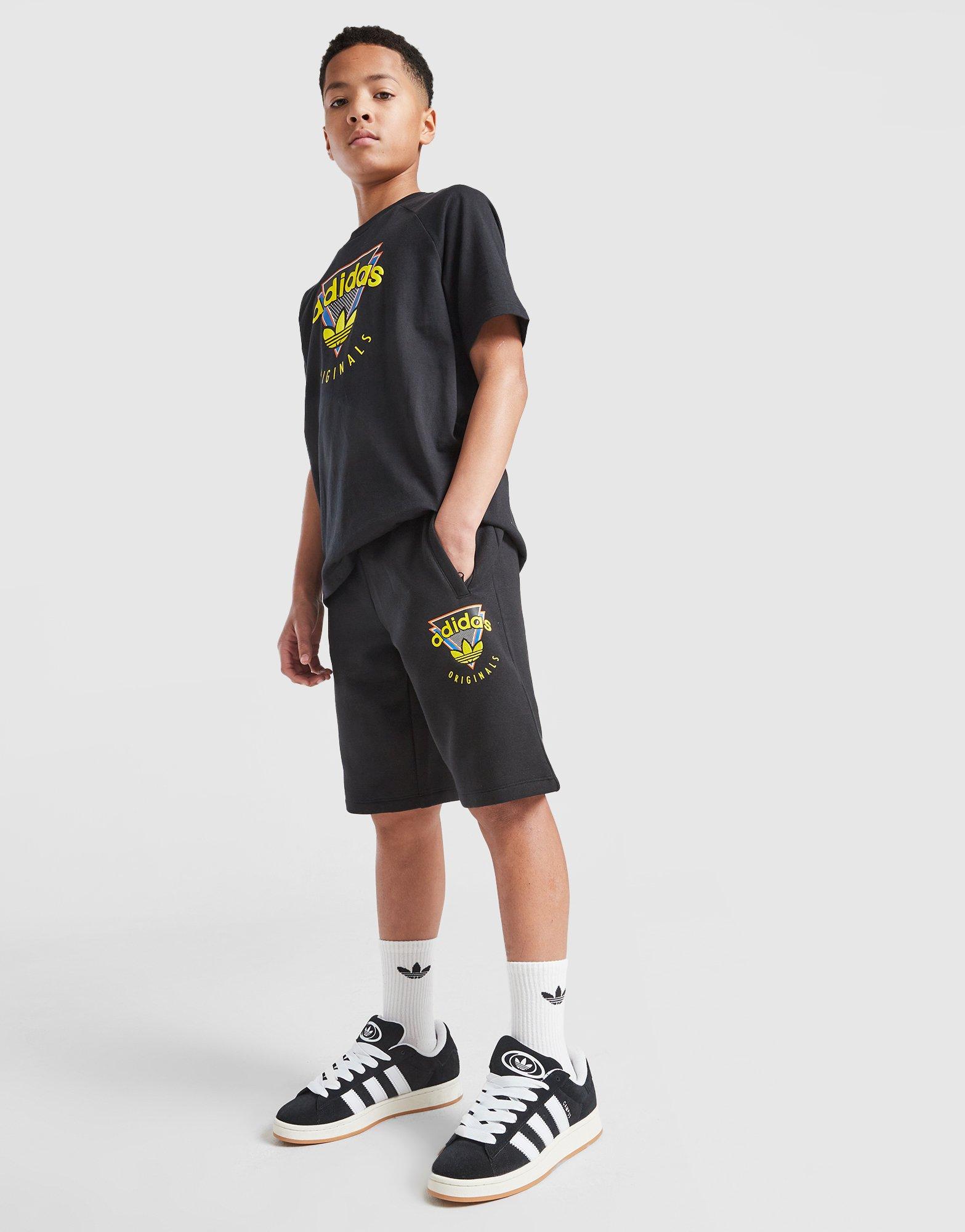 Black adidas Originals Triangle Graphic Shorts Junior - JD Sports