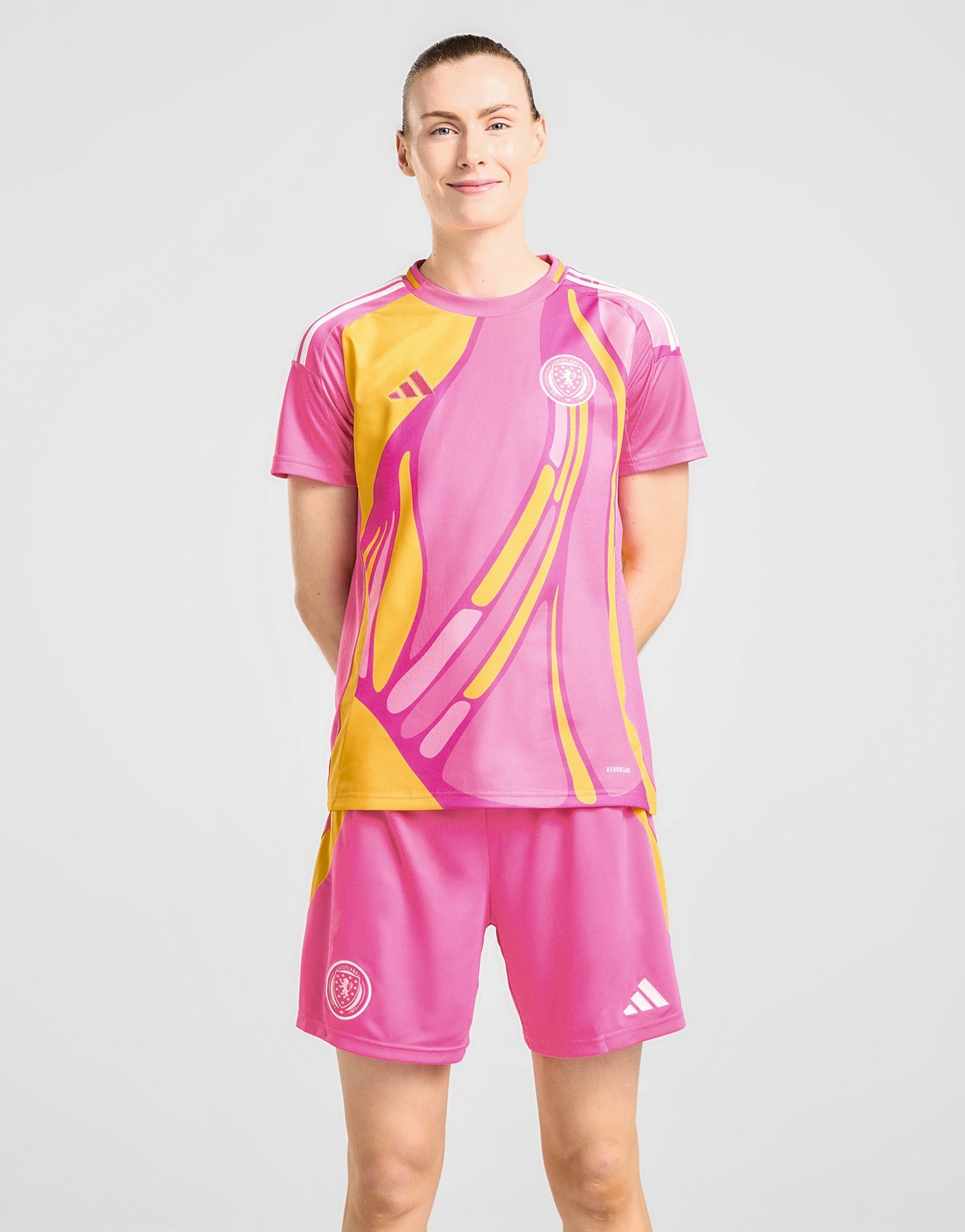 Pink adidas Scotland 2025 Away Shorts Women's - JD Sports Global