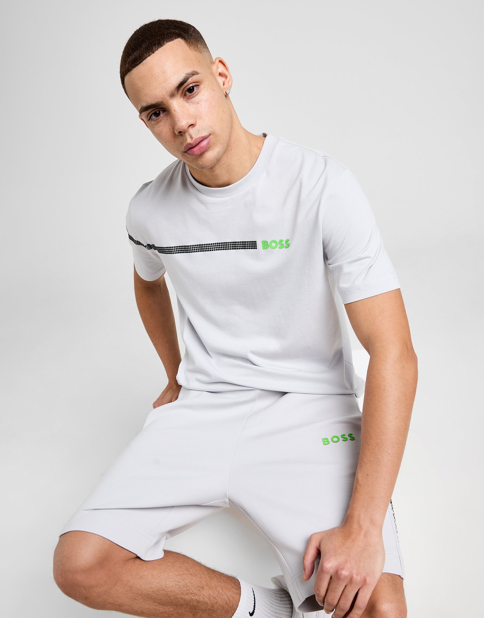White BOSS Stripe T-Shirt - JD Sports NZ