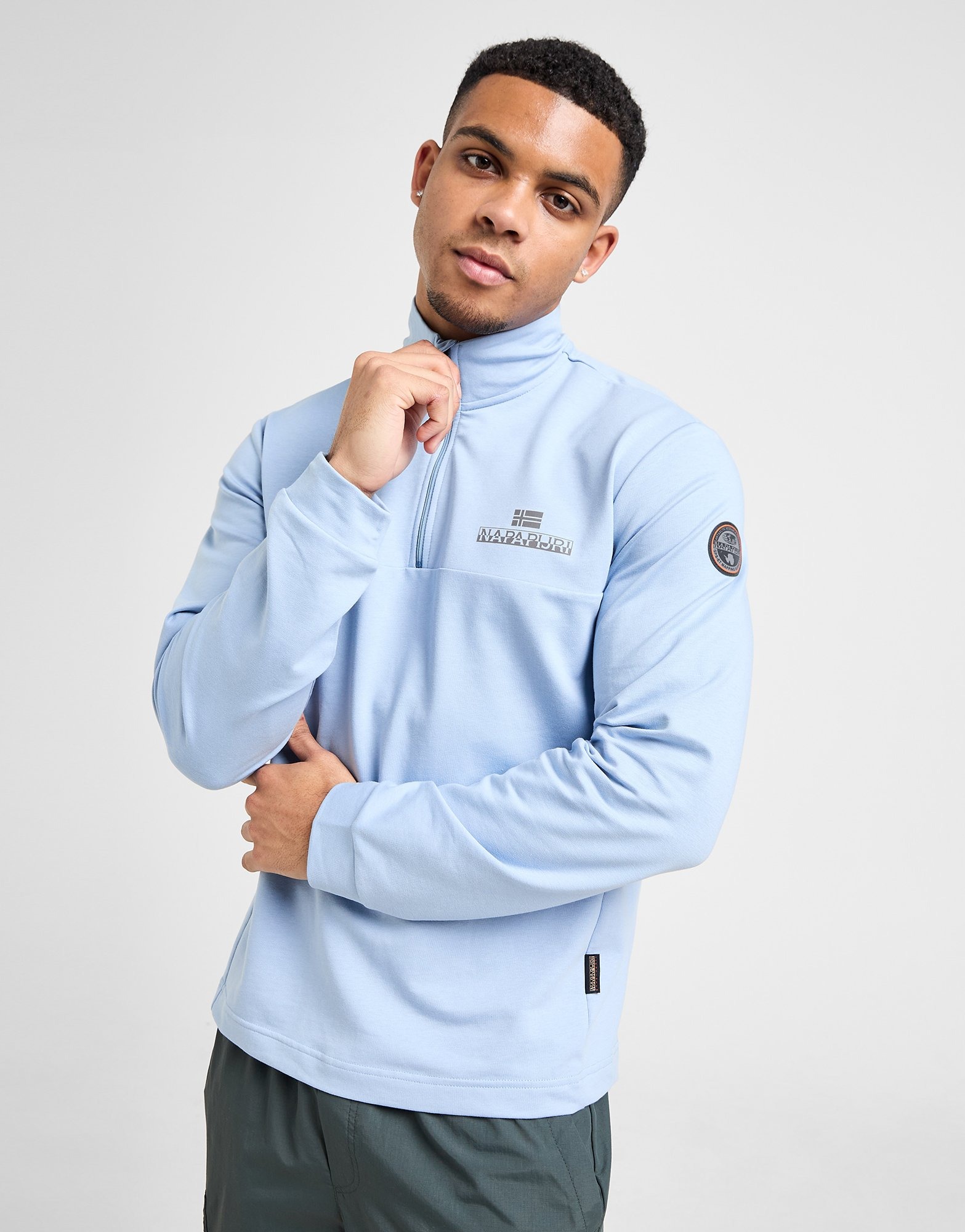 Blue Napapijri Sesano Tech 1/2 Zip Top - JD Sports NZ